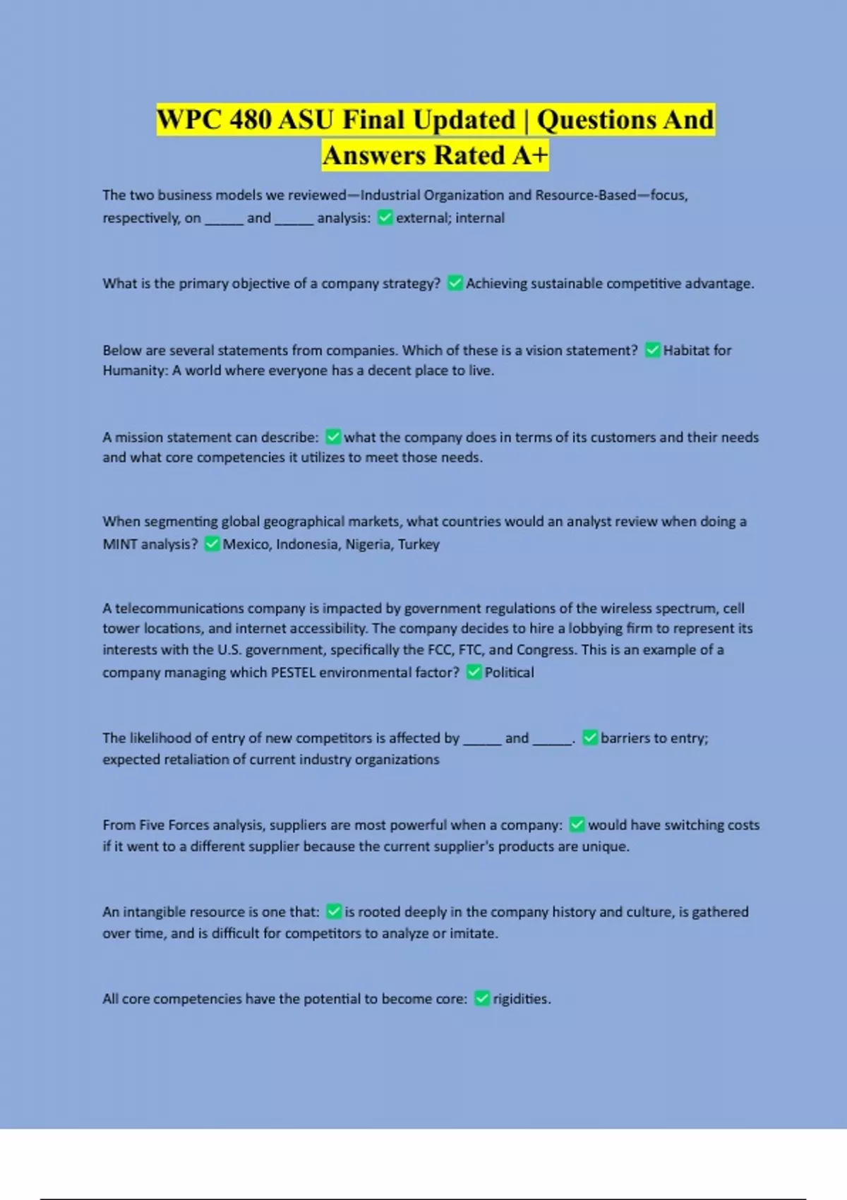 WPC 480 ASU Final Updated | Questions And Answers Rated A+ - WPC 480 ...