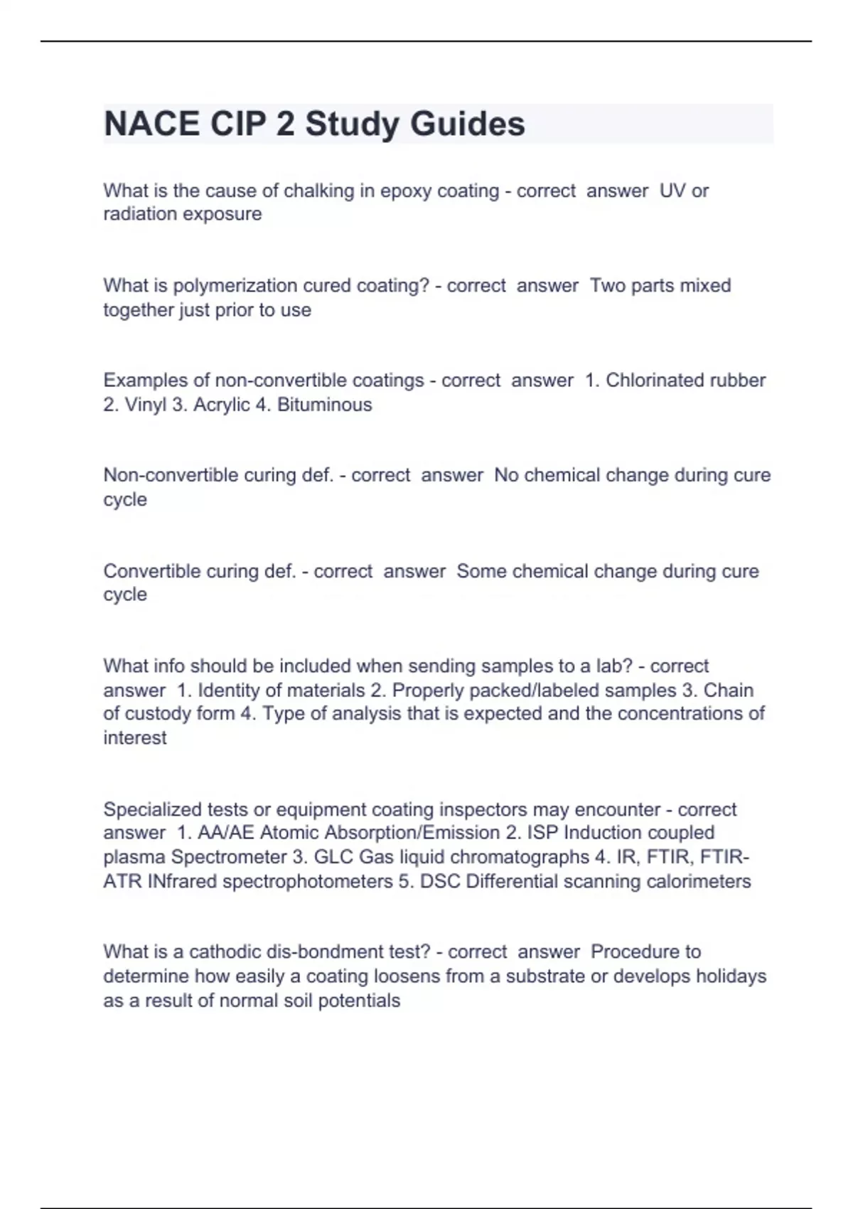 NACE CIP 2 Study Guides Question and answers correctly solved 2024 ...