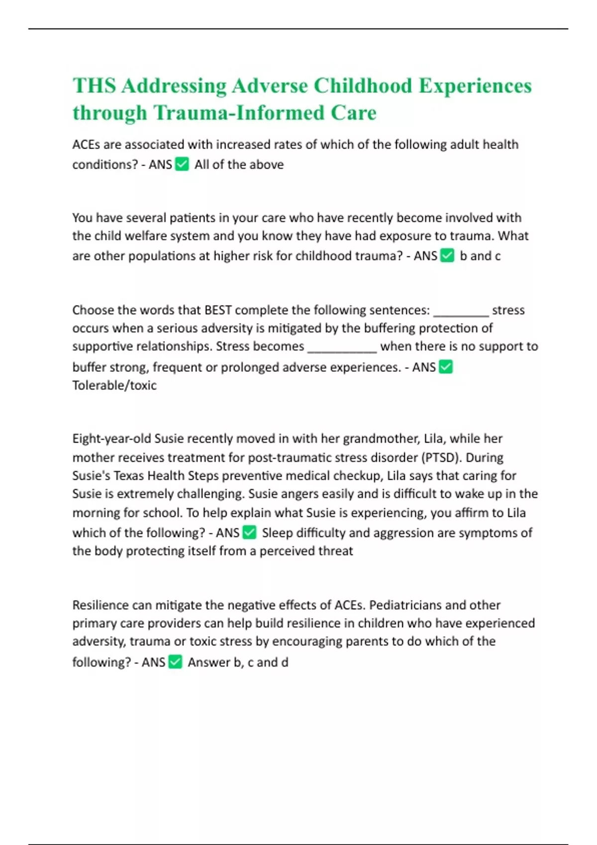 THS Addressing Adverse Childhood Experiences through Trauma-Informed ...