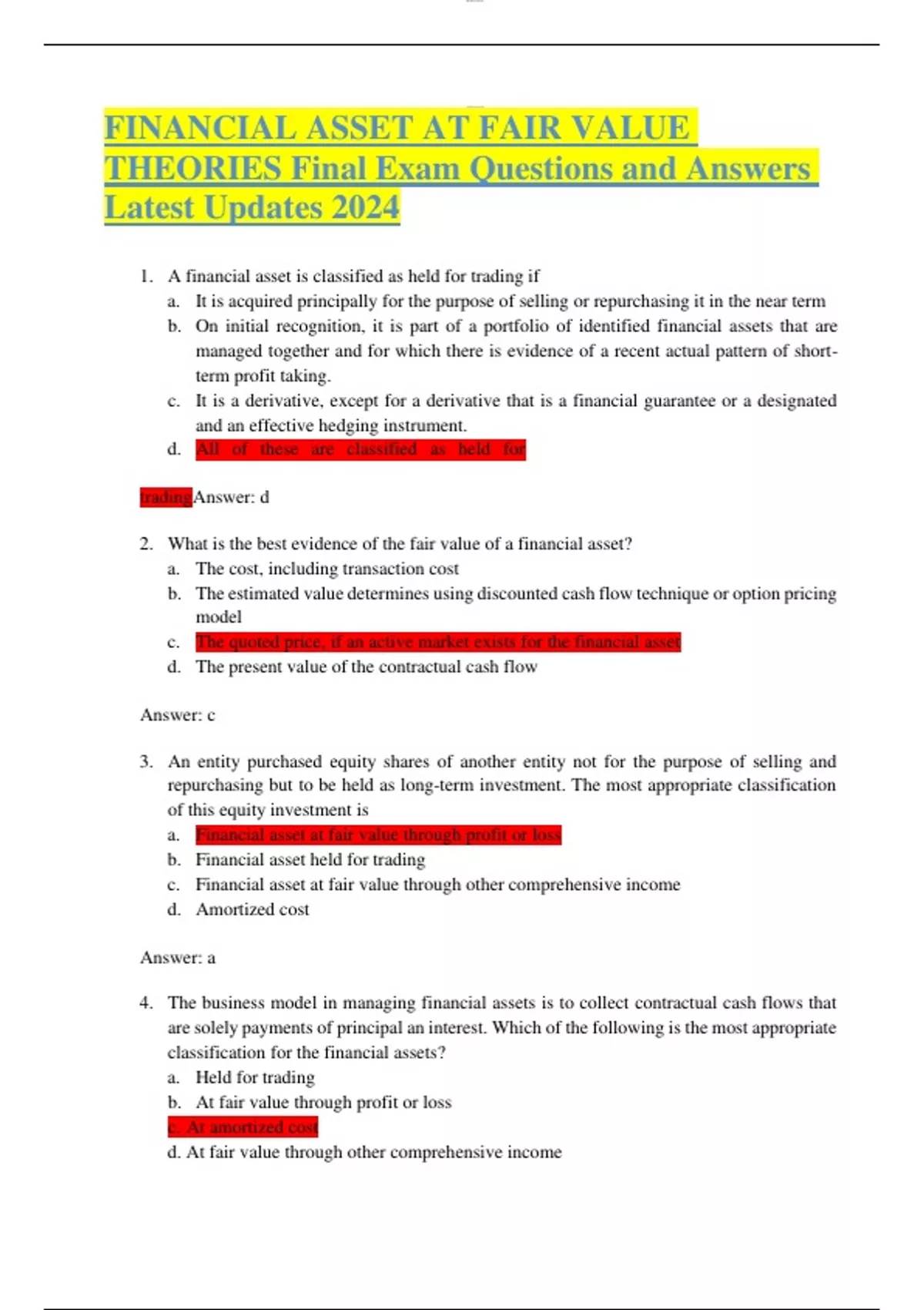 Financial Accounting & Reporting: Proficiency Exam Questions with ...