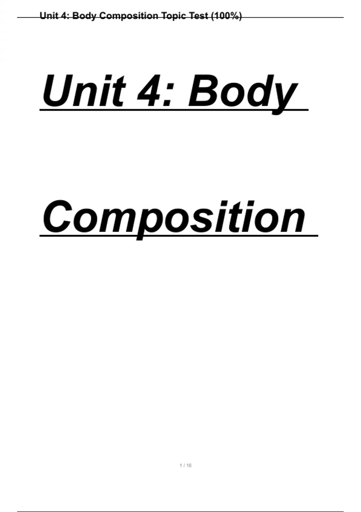Unit 4 Body Composition Topic Test (100%Unit 4 Body Composition Topic ...