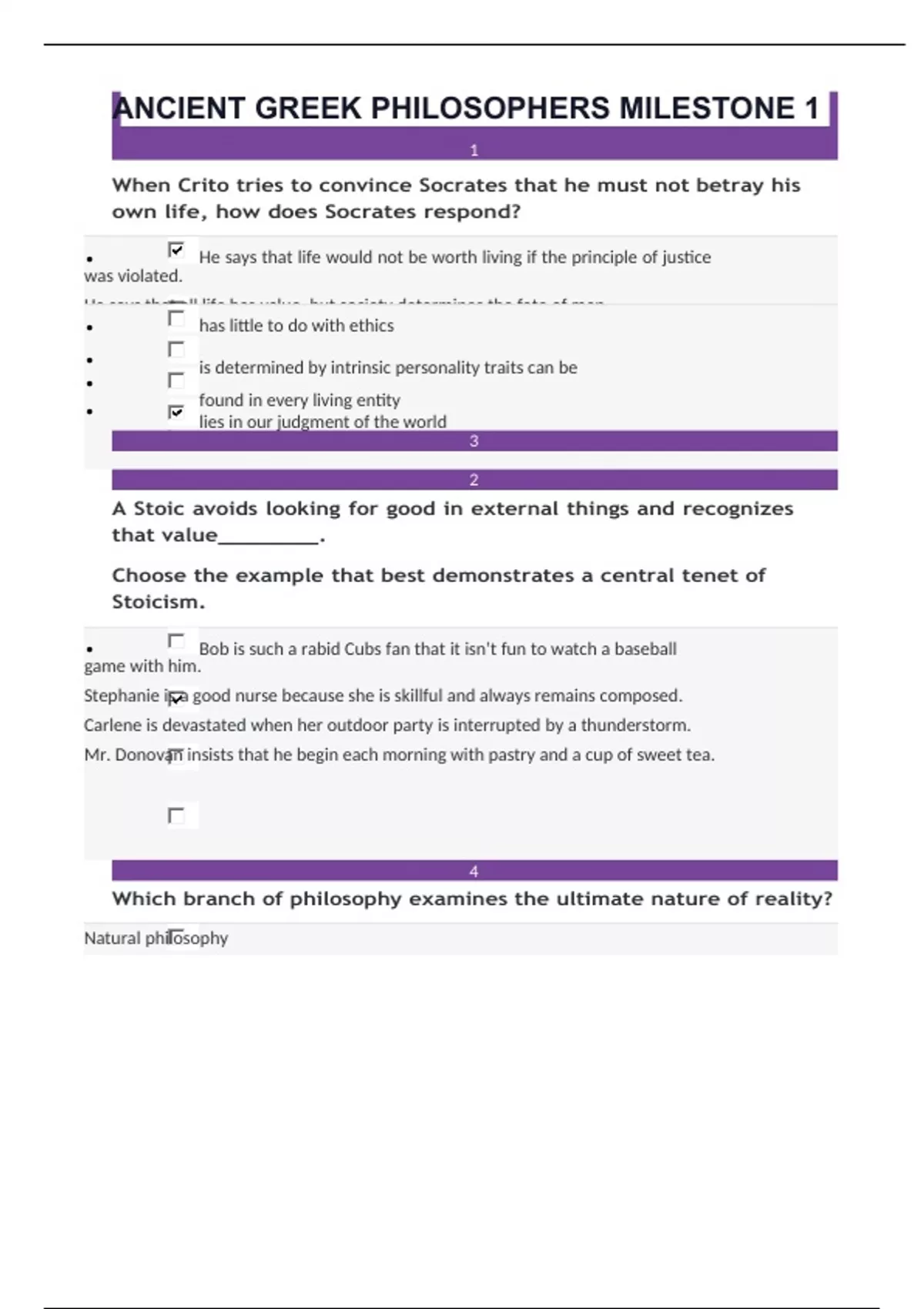 ANCIENT GREEK PHILOSOPHERS MILESTONE 1 - ANCIENT GREEK PHILOSOPHERS ...