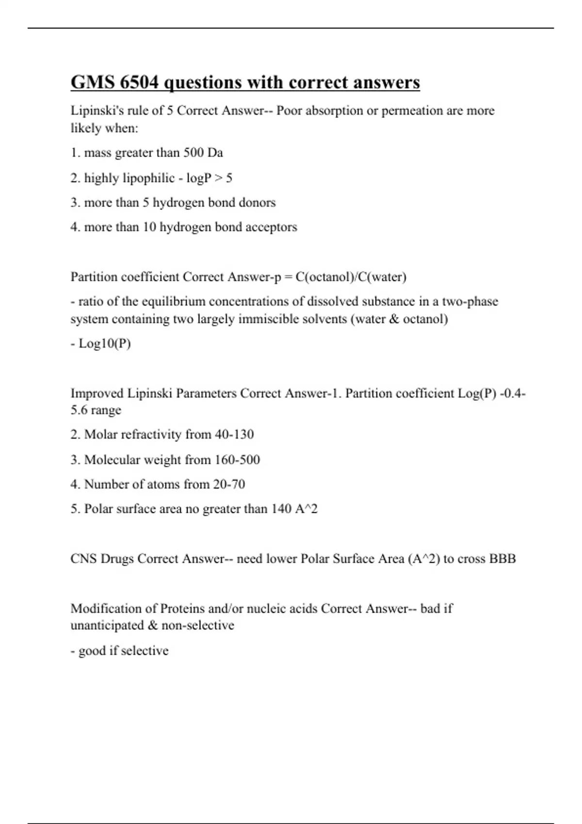 GMS 6504 questions with correct answers - RN- Nursing - Stuvia US