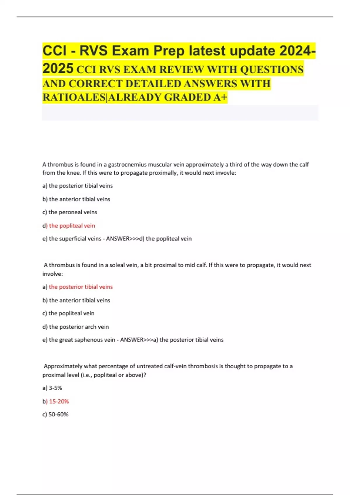 CI - RVS Exam Prep latest update CCI RVS EXAM REVIEW WITH QUESTIONS AND ...