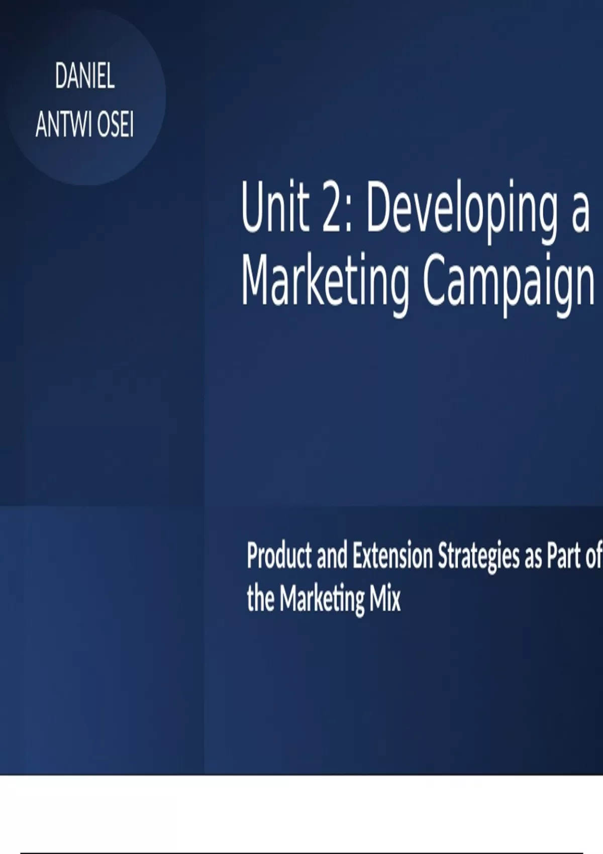 Product and Extension strategies and the Marketing Mix - Product and ...
