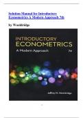 student Solution Manual for Introductory Econometrics A Modern Approach ...
