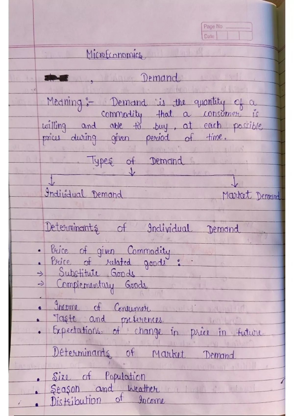 Demand and Elasticity of Demand Handwritten Notes - ECO - Stuvia US