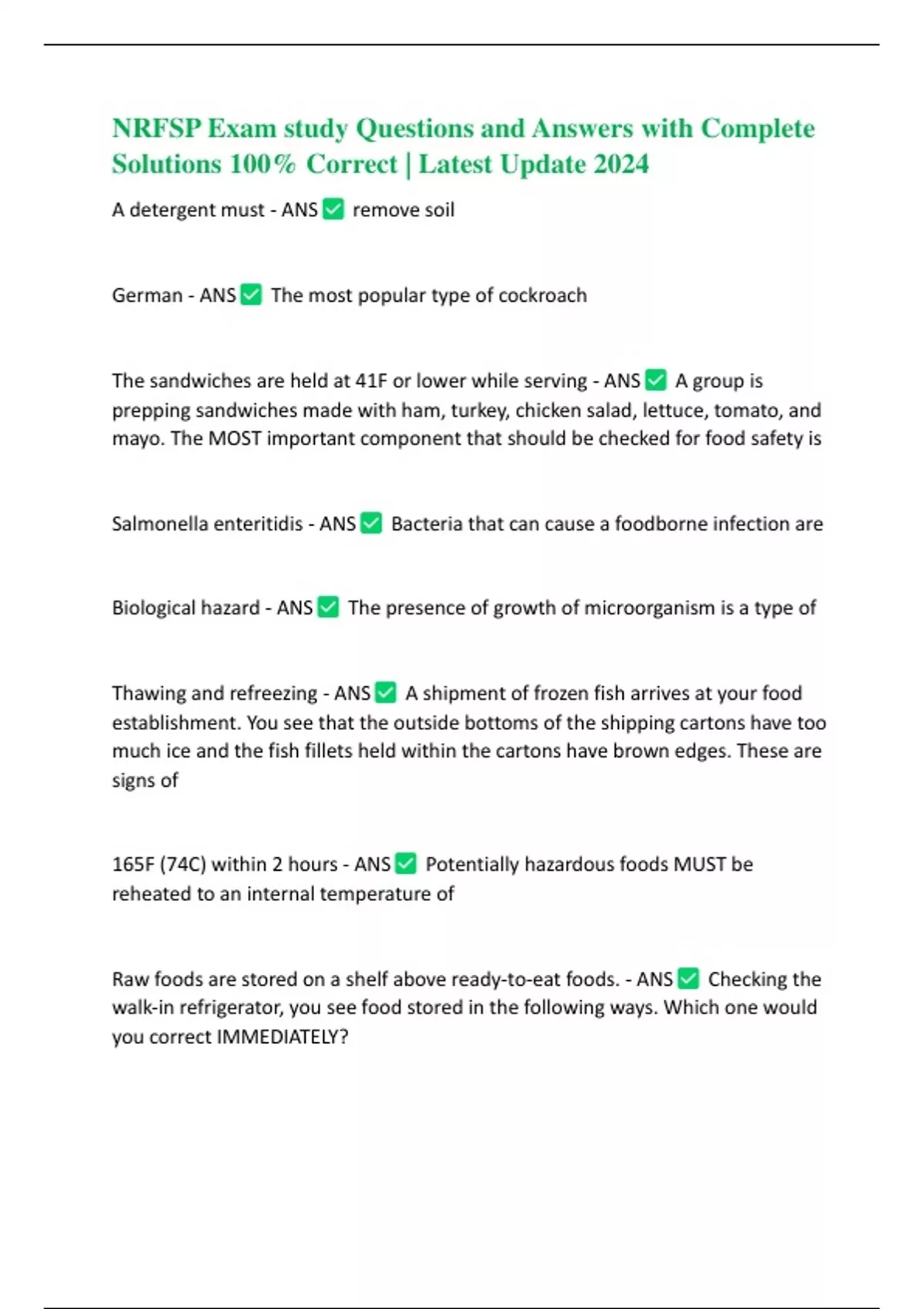 NRFSP Exam study Questions and Answers with Complete Solutions 100% ...