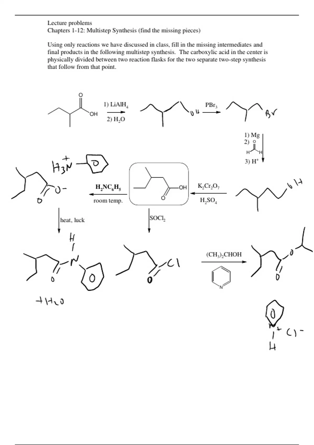 Practice Key: Multistep Synthesis( Find the missing pieces) - Organic ...
