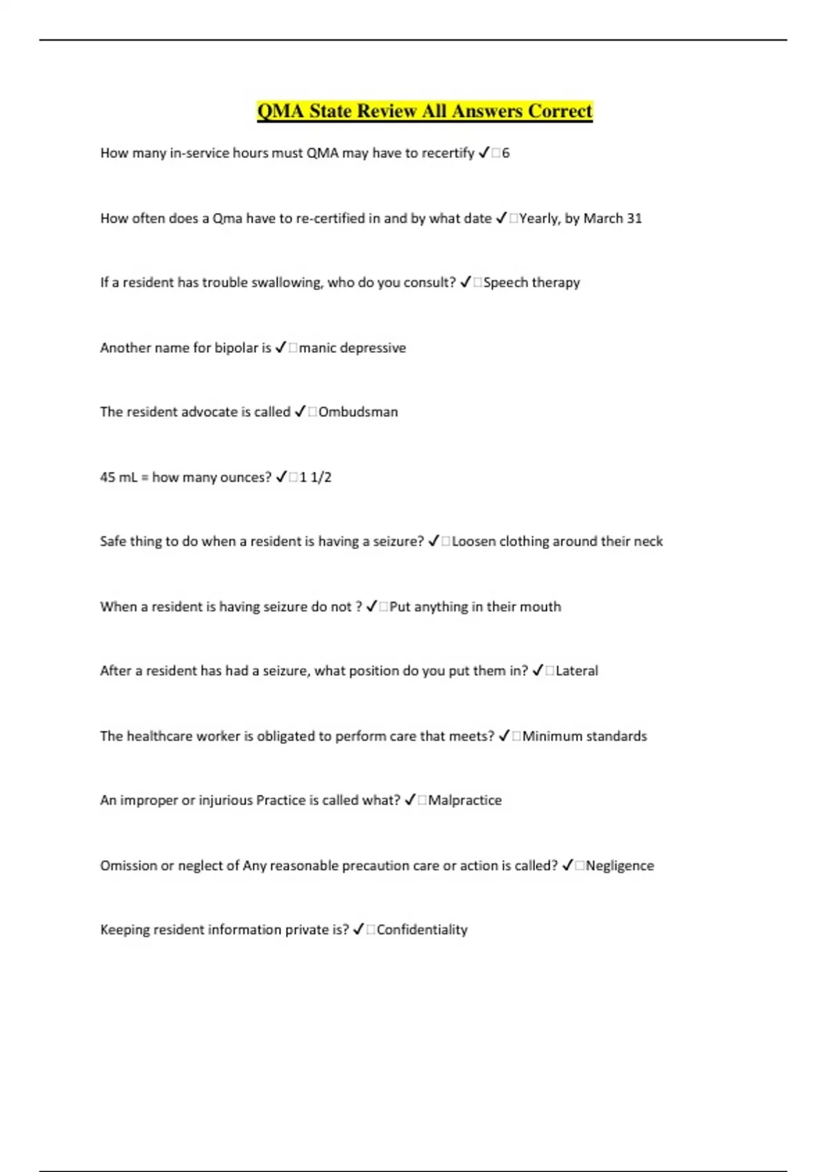 QMA State Review All Answers Correct - QMA State - Stuvia US