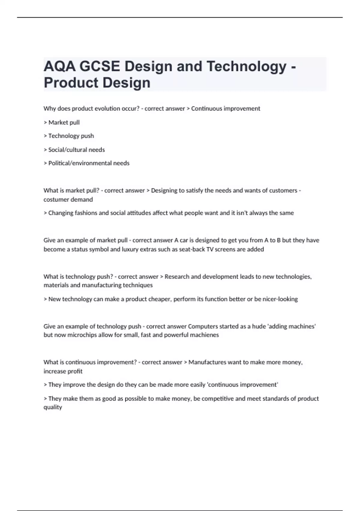 AQA GCSE Design and Technology - Product Design Practice Exam 2024 ...