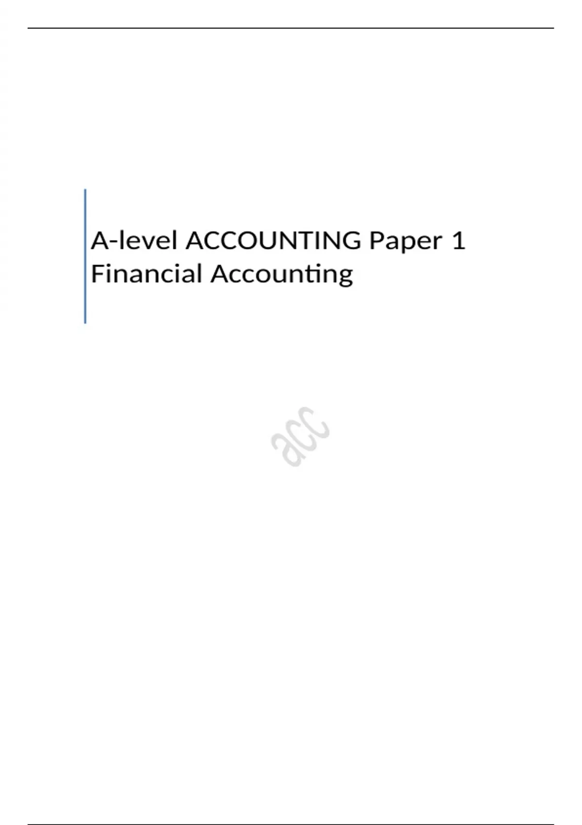 AQA A-level ACCOUNTING Paper 1 AND 2 Financial Accounting QUESTION ...