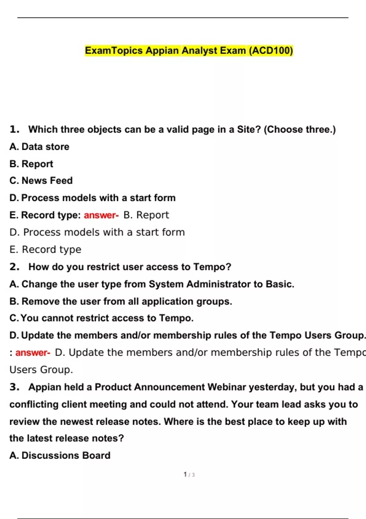 Appian Bundled Exams 2024/2025 with complete solutions - Stuvia US