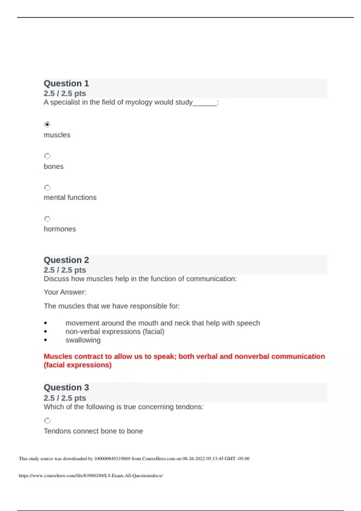 BIOD 151 Lab 5 Exam (Up-to-date, )/ BIOD151 Lab 5 Exam / BIOD 151 A & P ...
