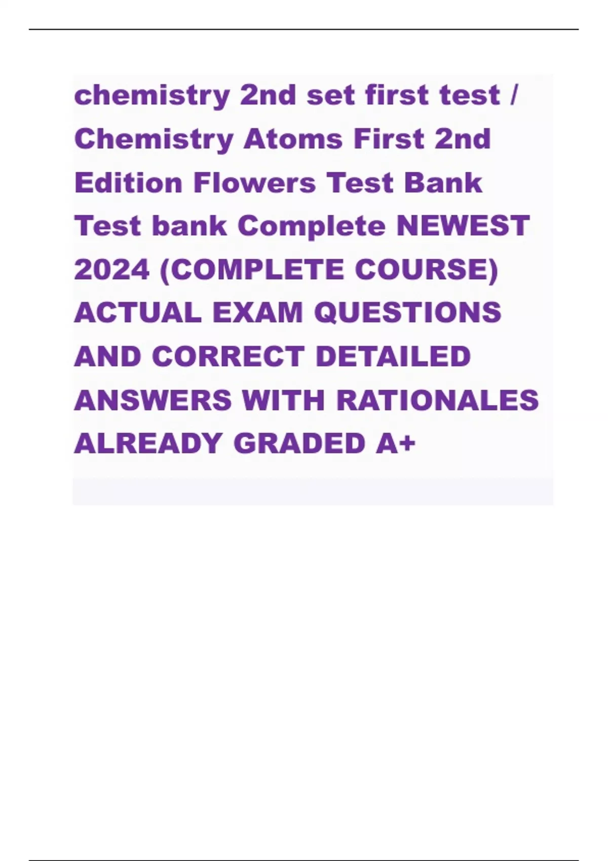 chemistry 2nd set first test / Chemistry Atoms First 2nd Edition ...