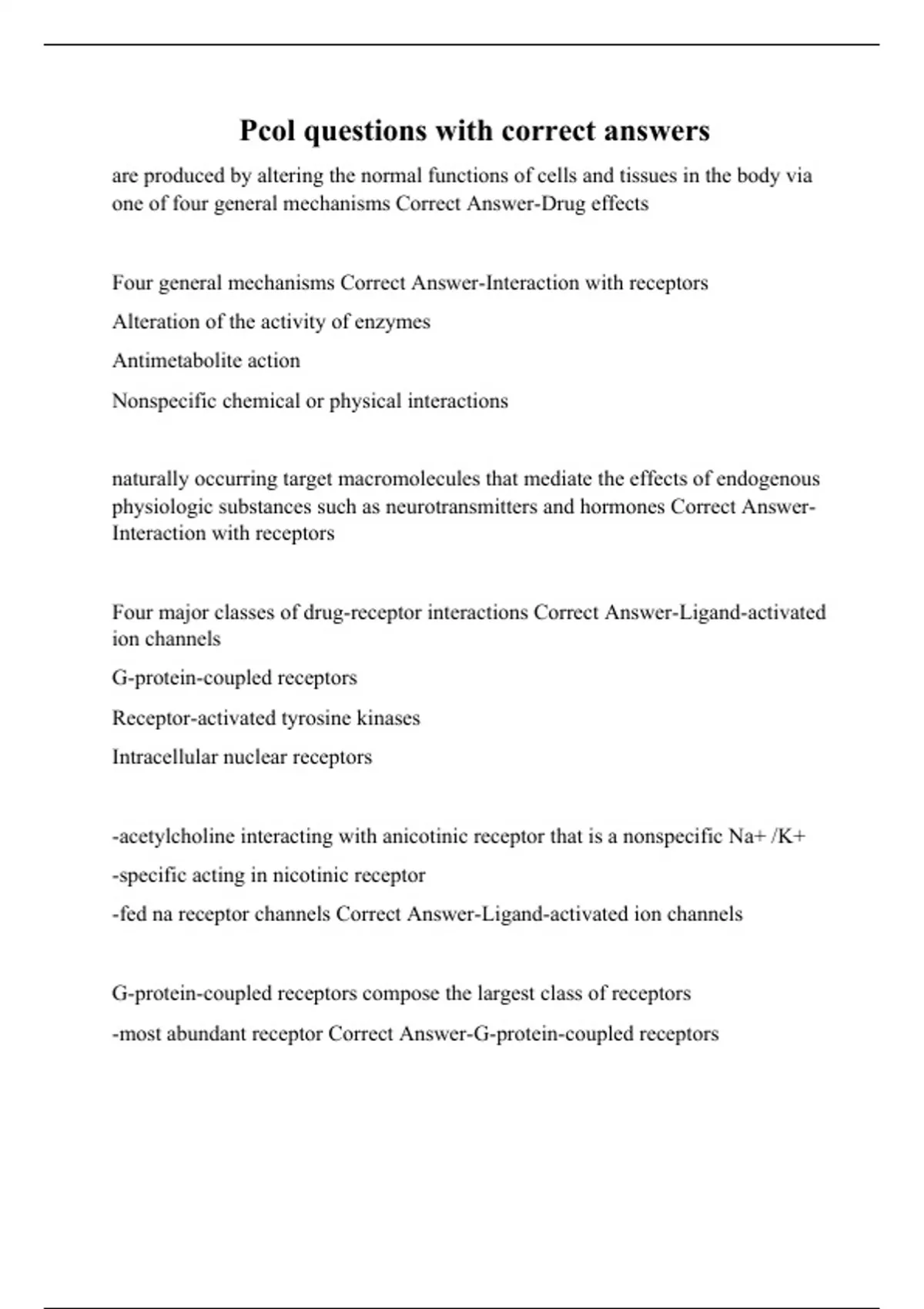 Pcol questions with correct answers - PCOL - Stuvia US