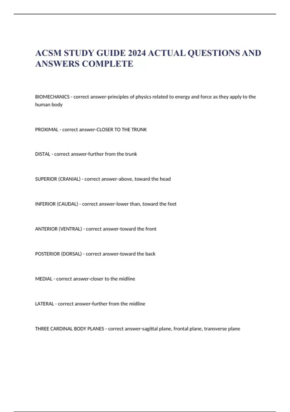 ACSM Full Package Deal 2024;Everything you need to pass is here - Stuvia US