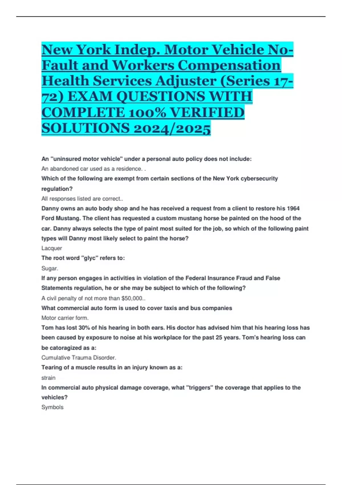 New York Indep. Motor Vehicle No-Fault and Workers Compensation Health ...