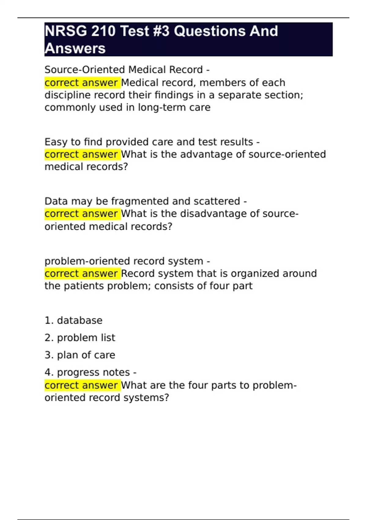 NRSG 210 Test Bundle With Complete Solutions - Stuvia US