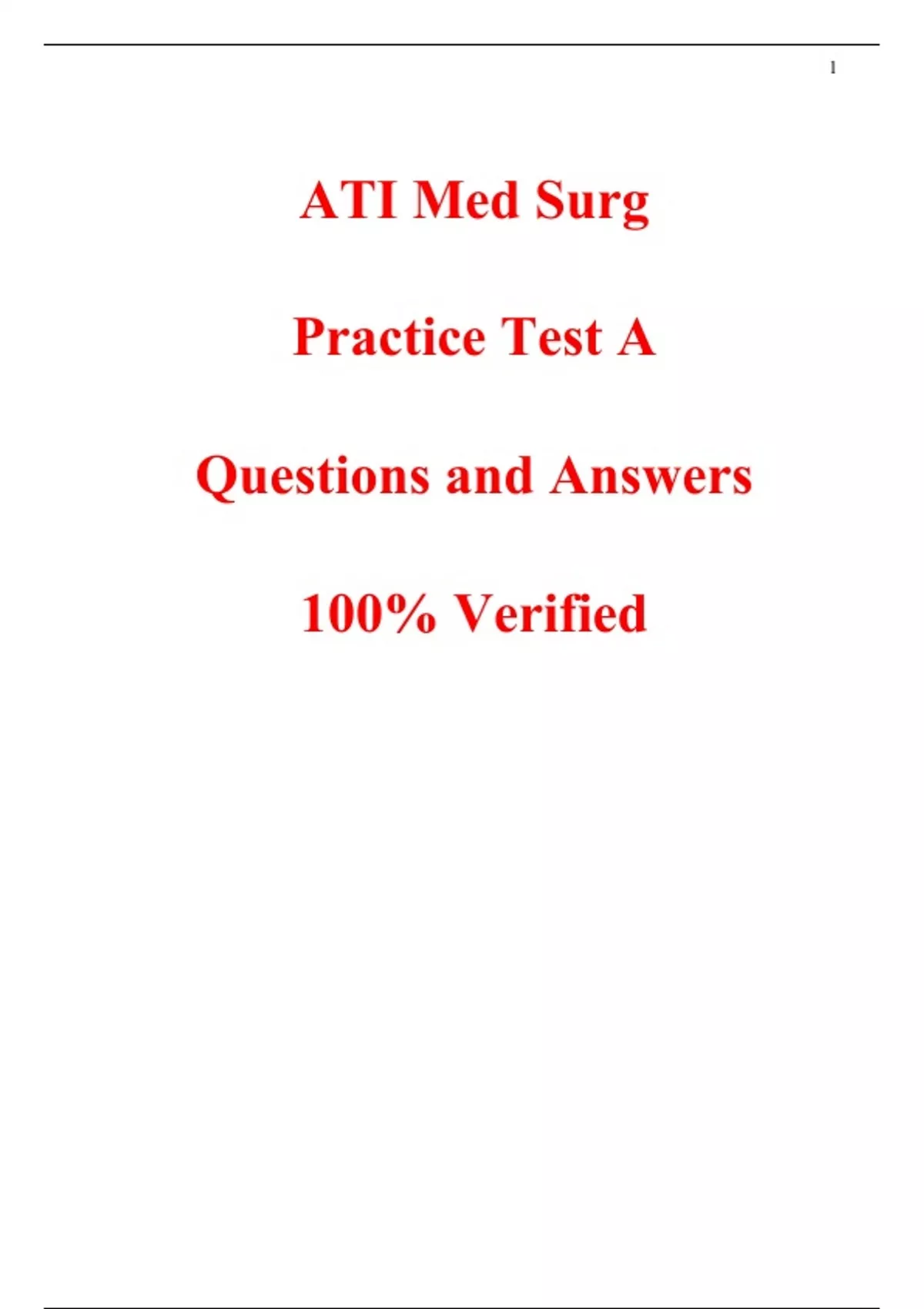 ATI Med Surg Practice Test A Questions and Answers 100% Verified - ATI ...