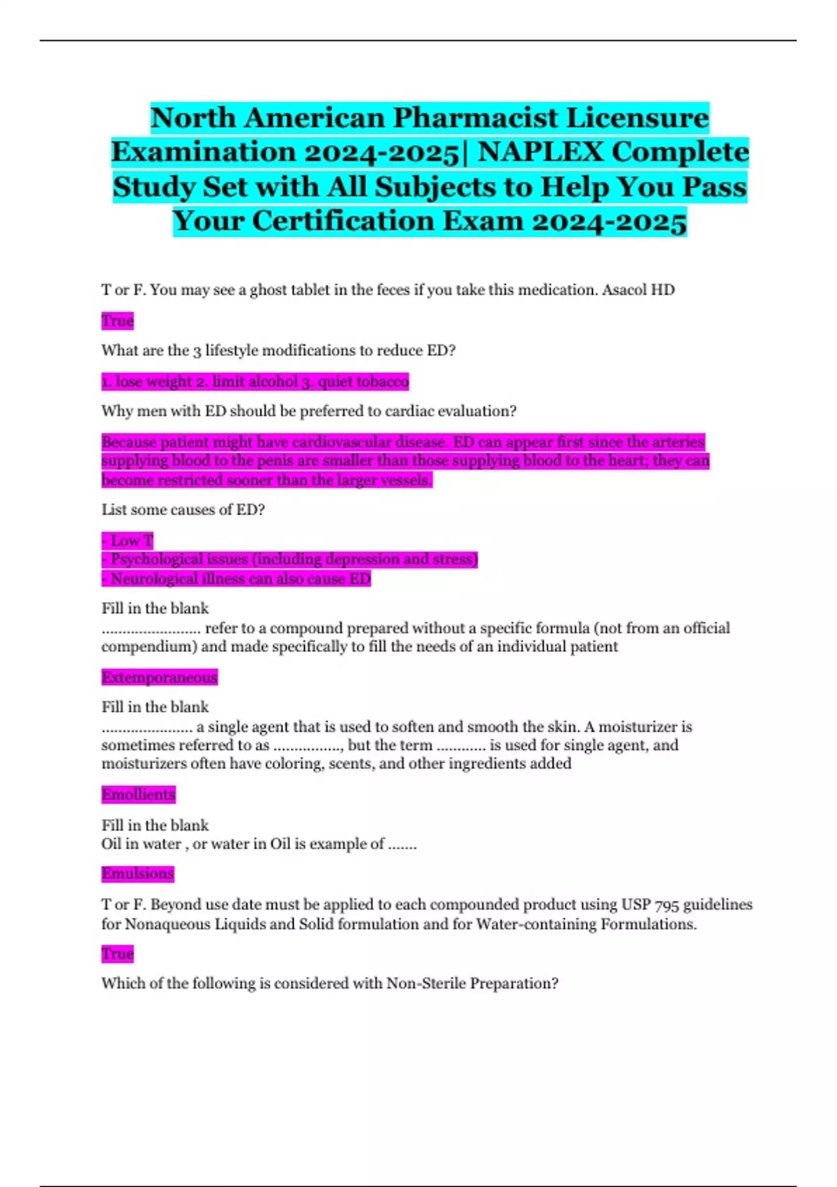 North American Pharmacist Licensure Examination | NAPLEX Complete Study ...