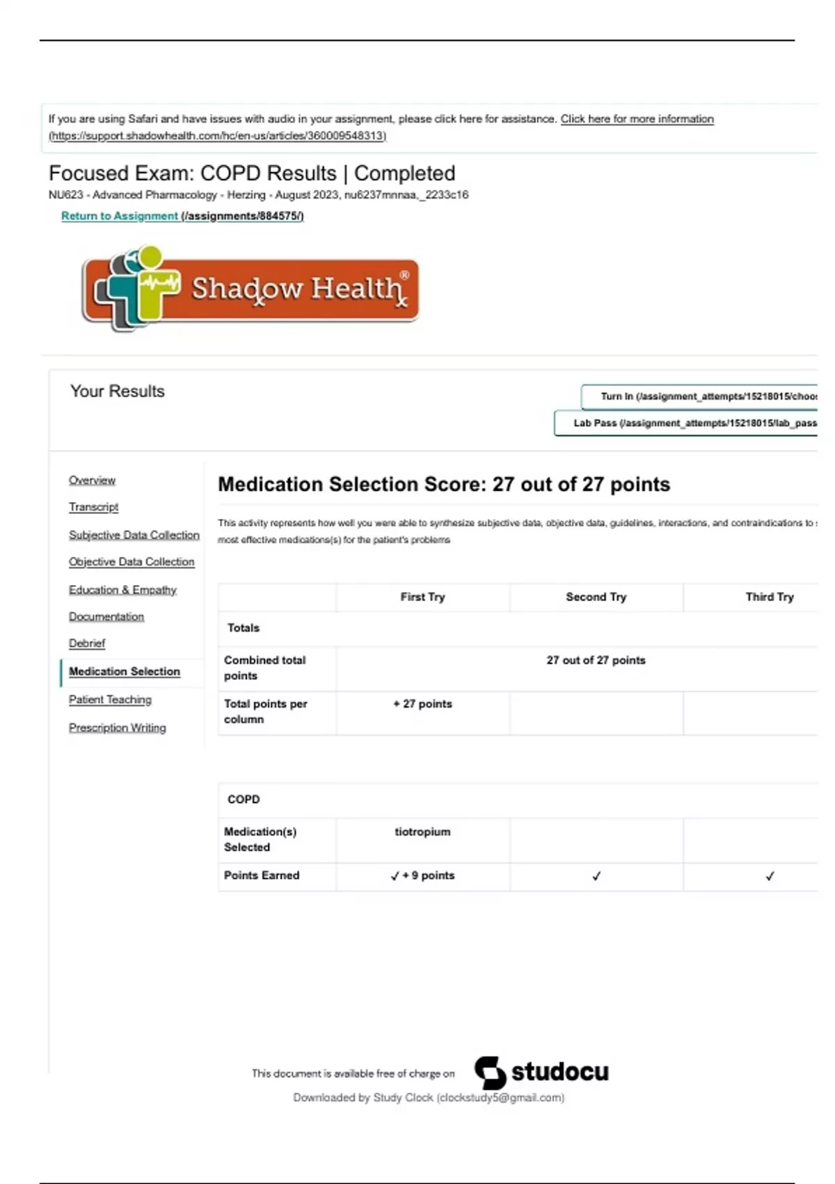 Focused Exam COPD Medication Selection Exam Questions And Answers ...
