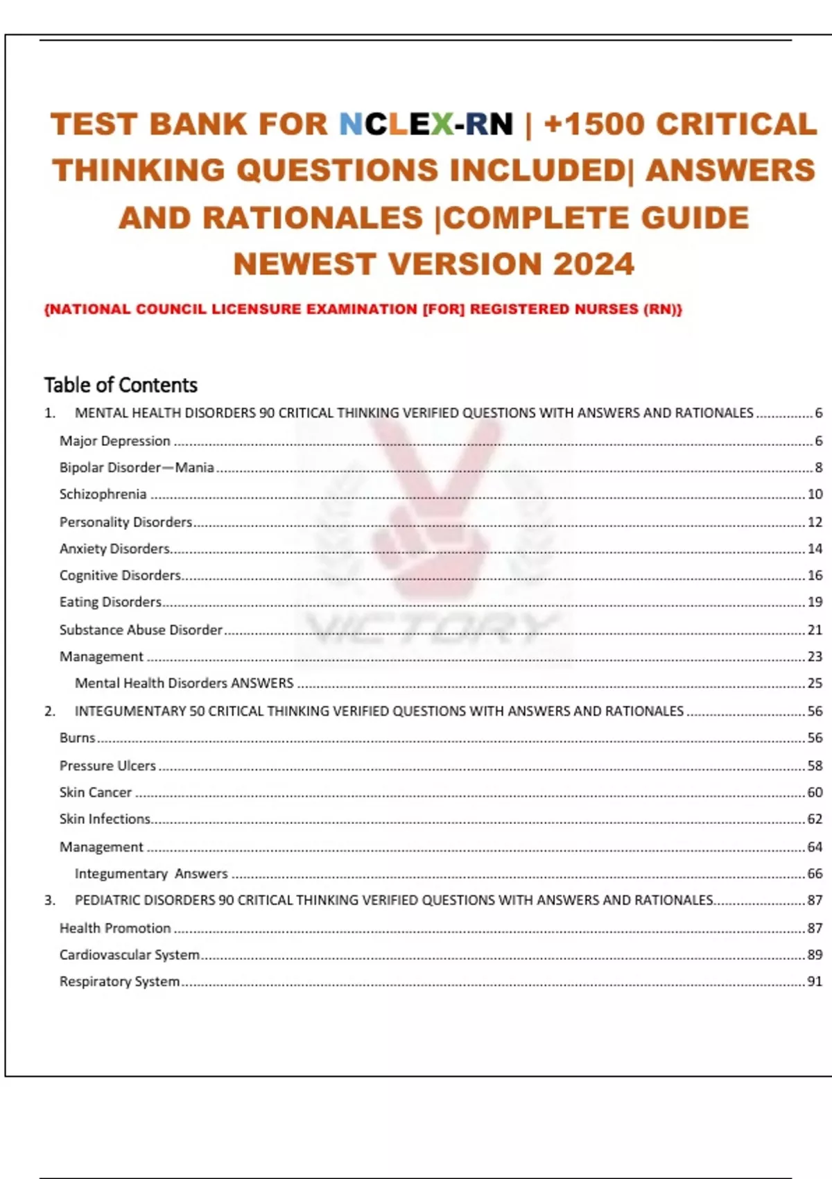 TEST BANK FOR NCLEX-RN | +1500 CRITICAL THINKING QUESTIONS INCLUDED ...