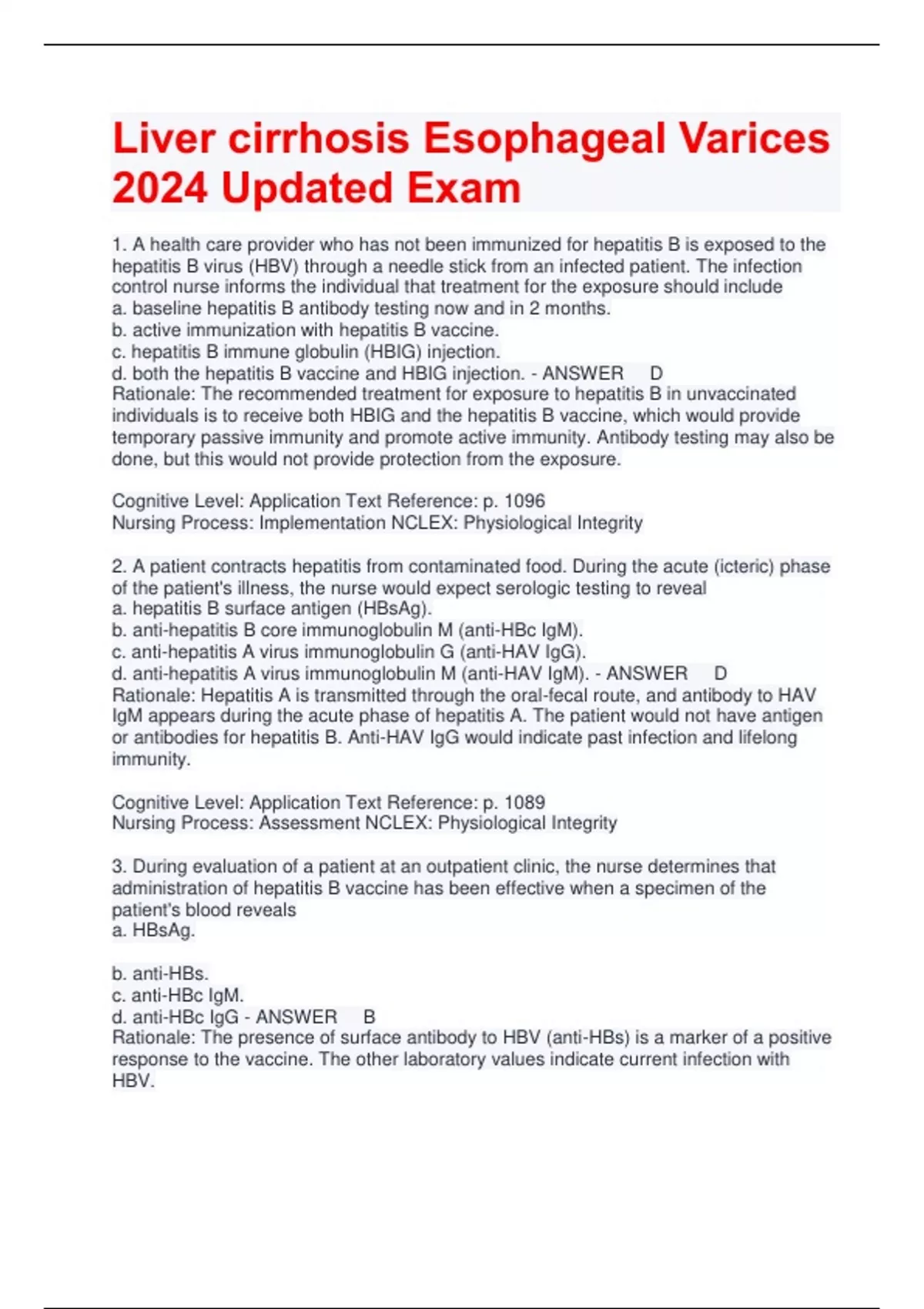 Liver cirrhosis Esophageal Varices 2024 Updated Exam - Cirrhosis ...