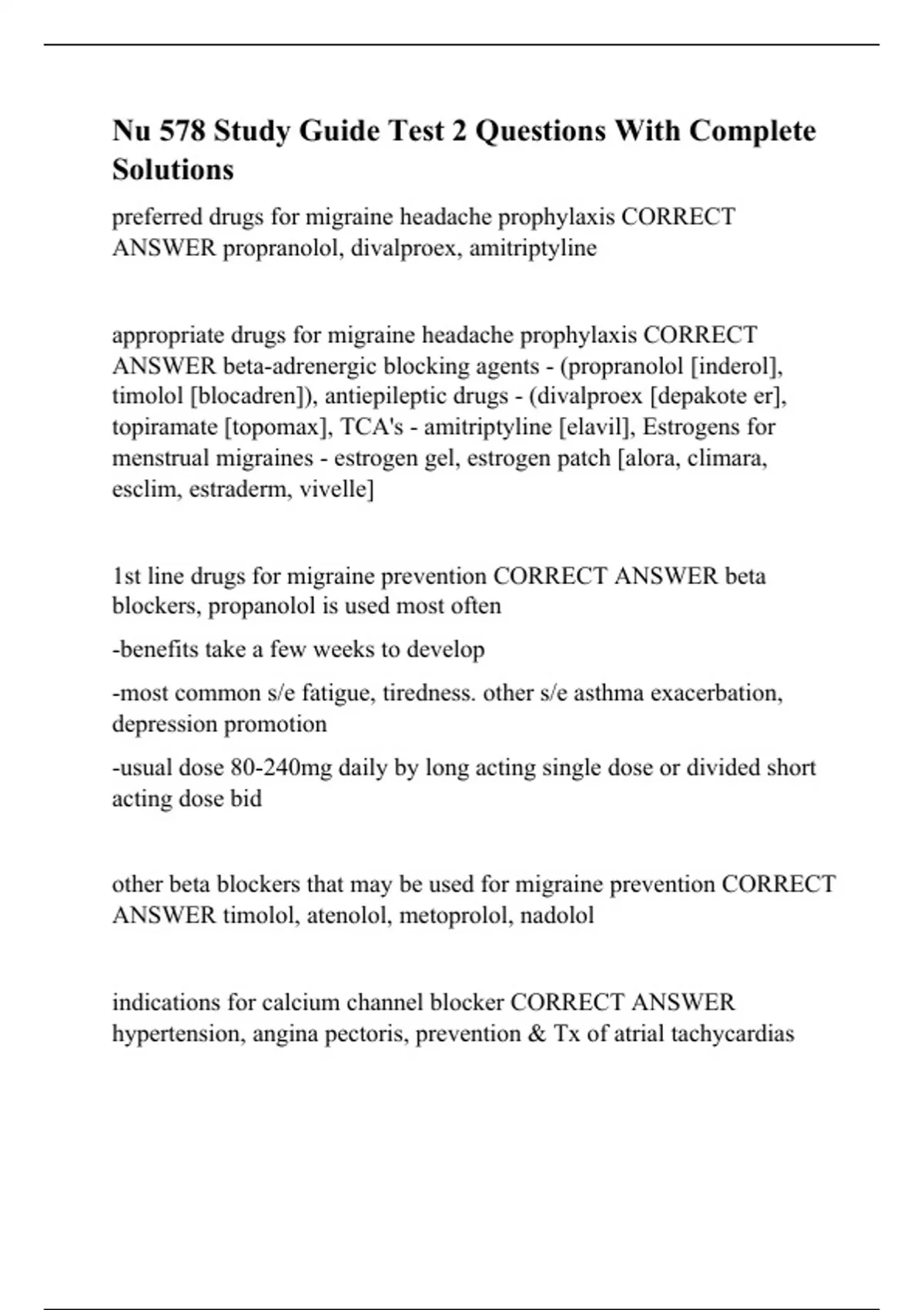 Nu 578 Study Guide Test 2 Questions With Complete Solutions. - NU 578 ...