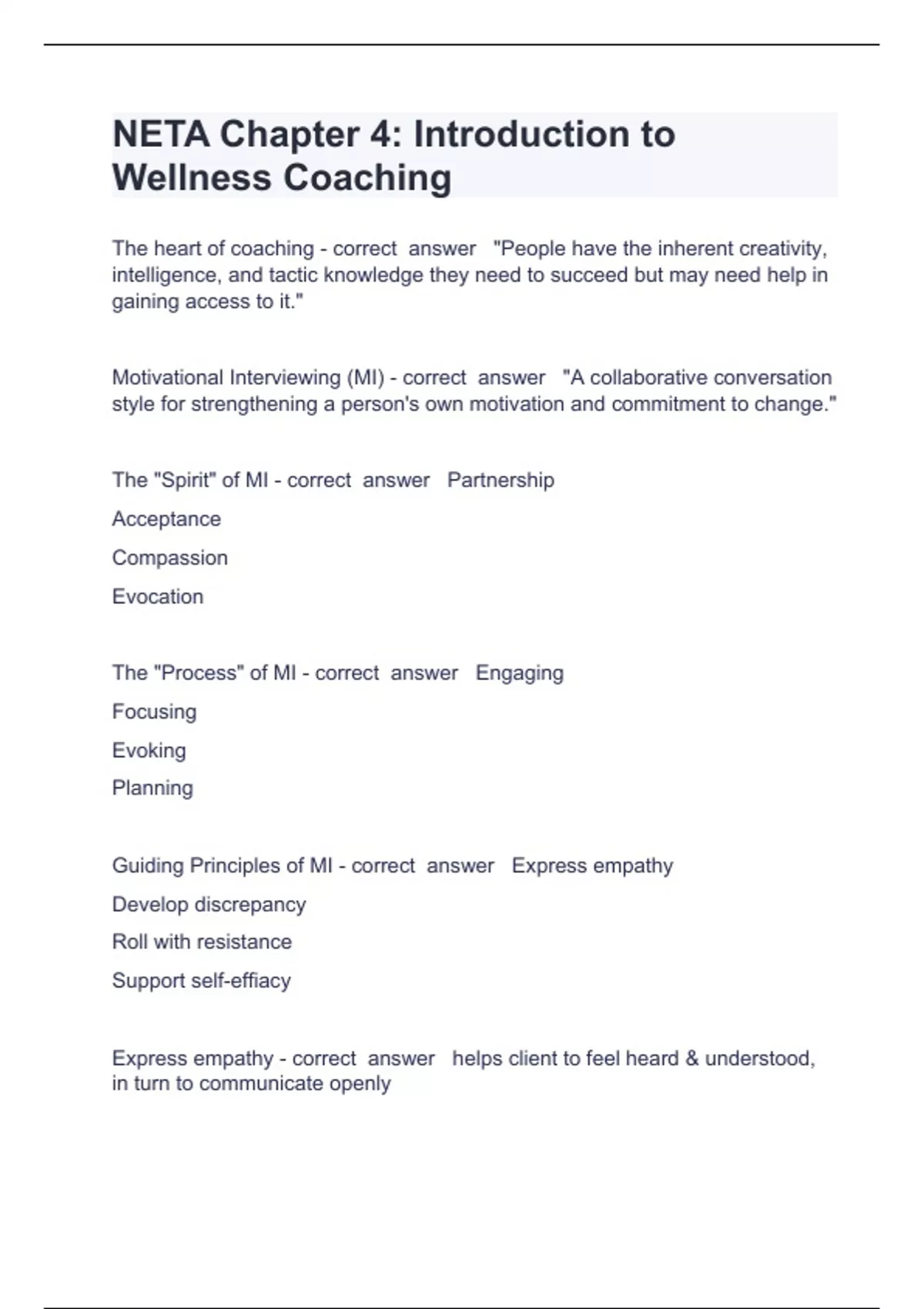 NETA Chapter 4 Question and answers 100% correct 2024 - Neta - Stuvia US