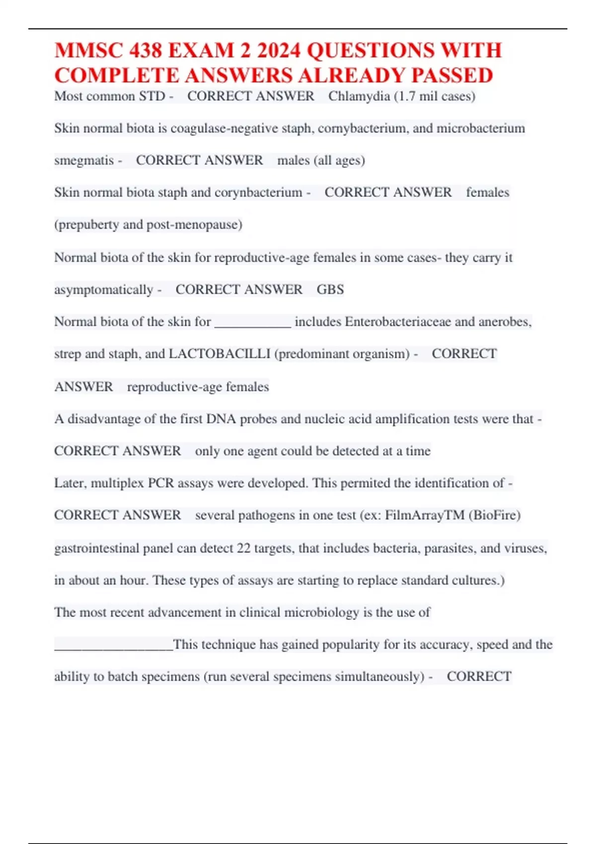 MMSC 438 EXAM 2 2024 QUESTIONS WITH COMPLETE ANSWERS ALREADY PASSED ...