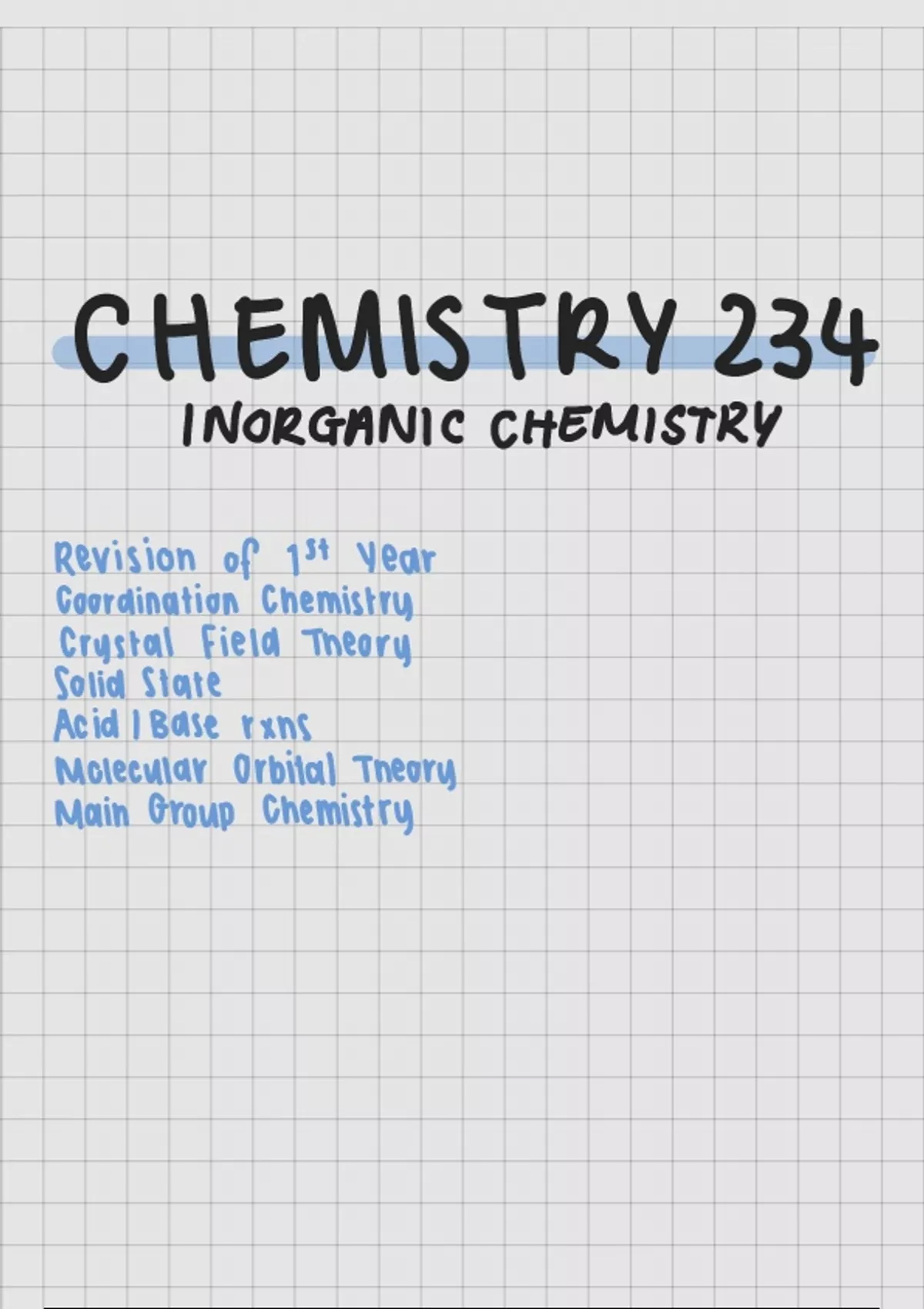 Summary Inorganic Chemistry 234 notes - Chemistry 234 - Stuvia SA