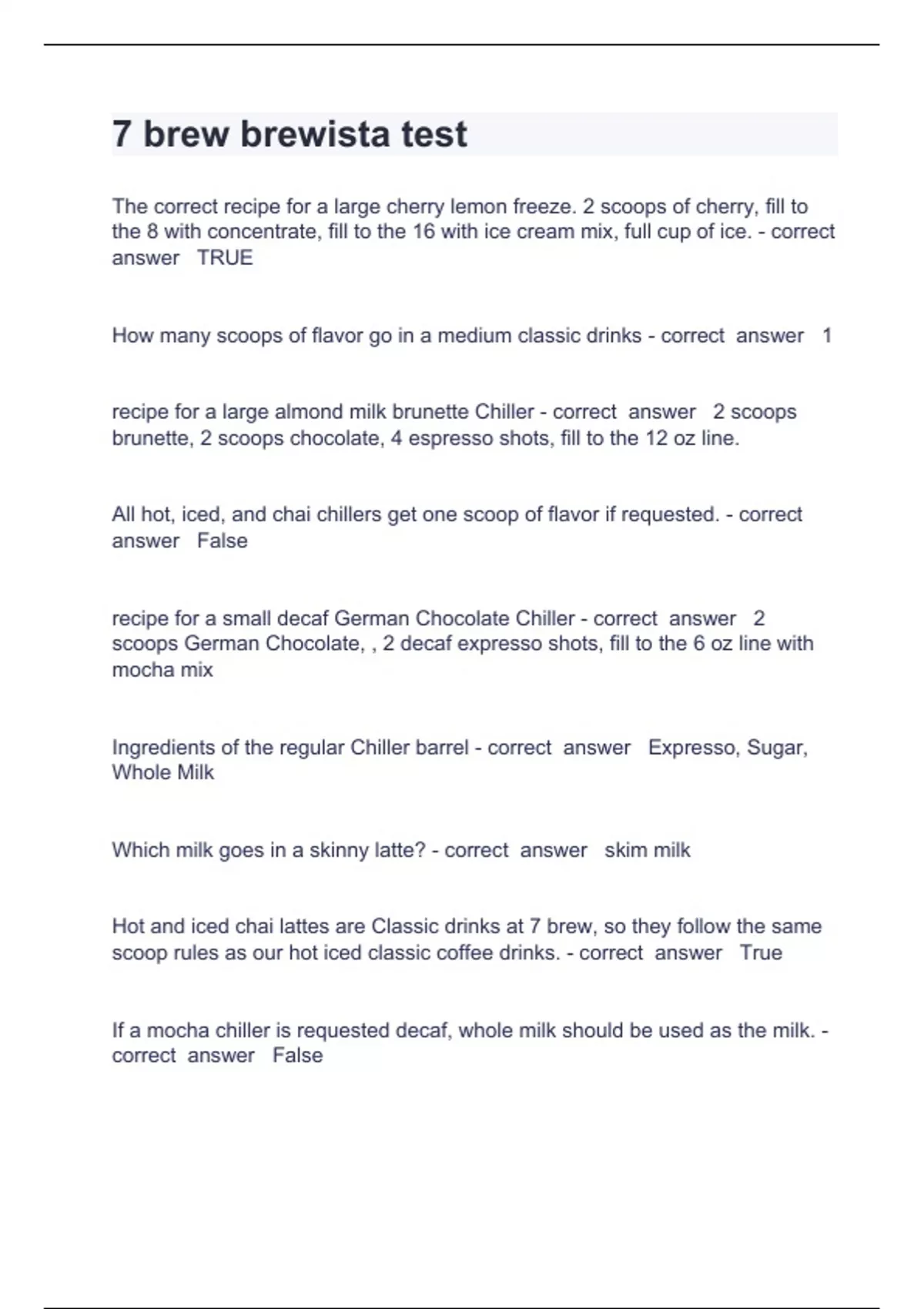 7 brew brewista test A Question and answers 100% correct 2024 - 7 brew ...