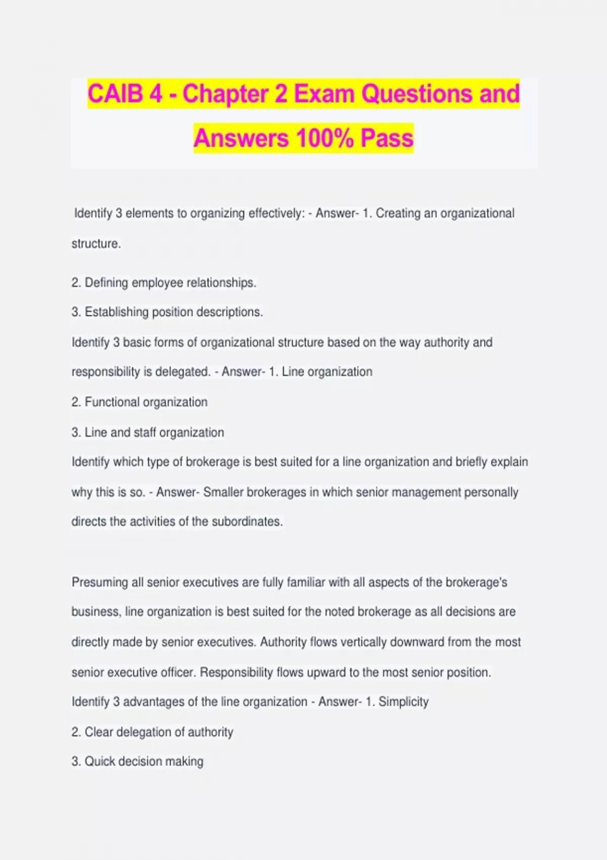 CAIB 4 Bundled Exams Questions and Answers 100% Verified and Updated ...