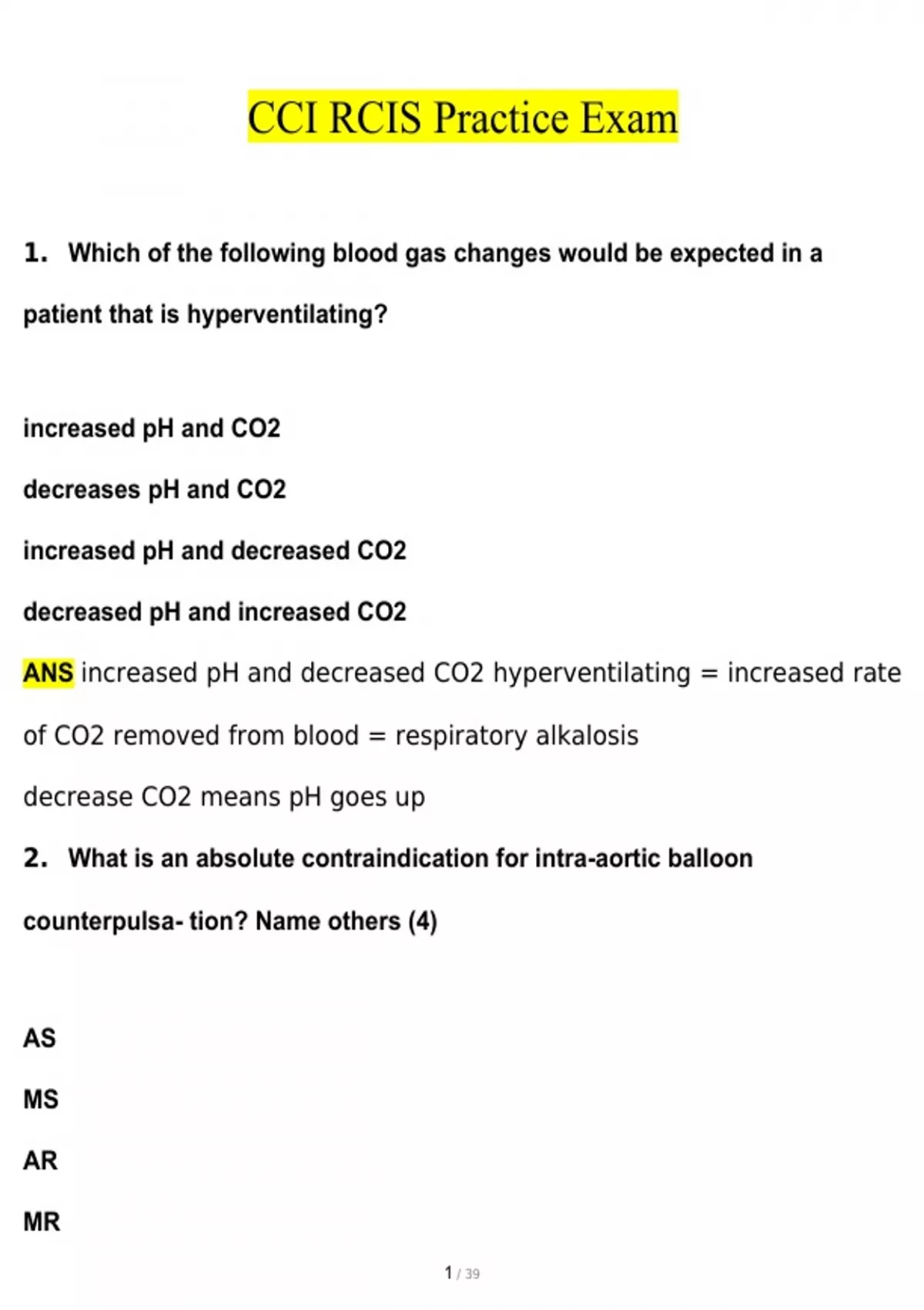 RCIS CCI Practice Exam Questions and Answers (2024 / 2025) (Verified Answers) - RCIS CCI - Stuvia US