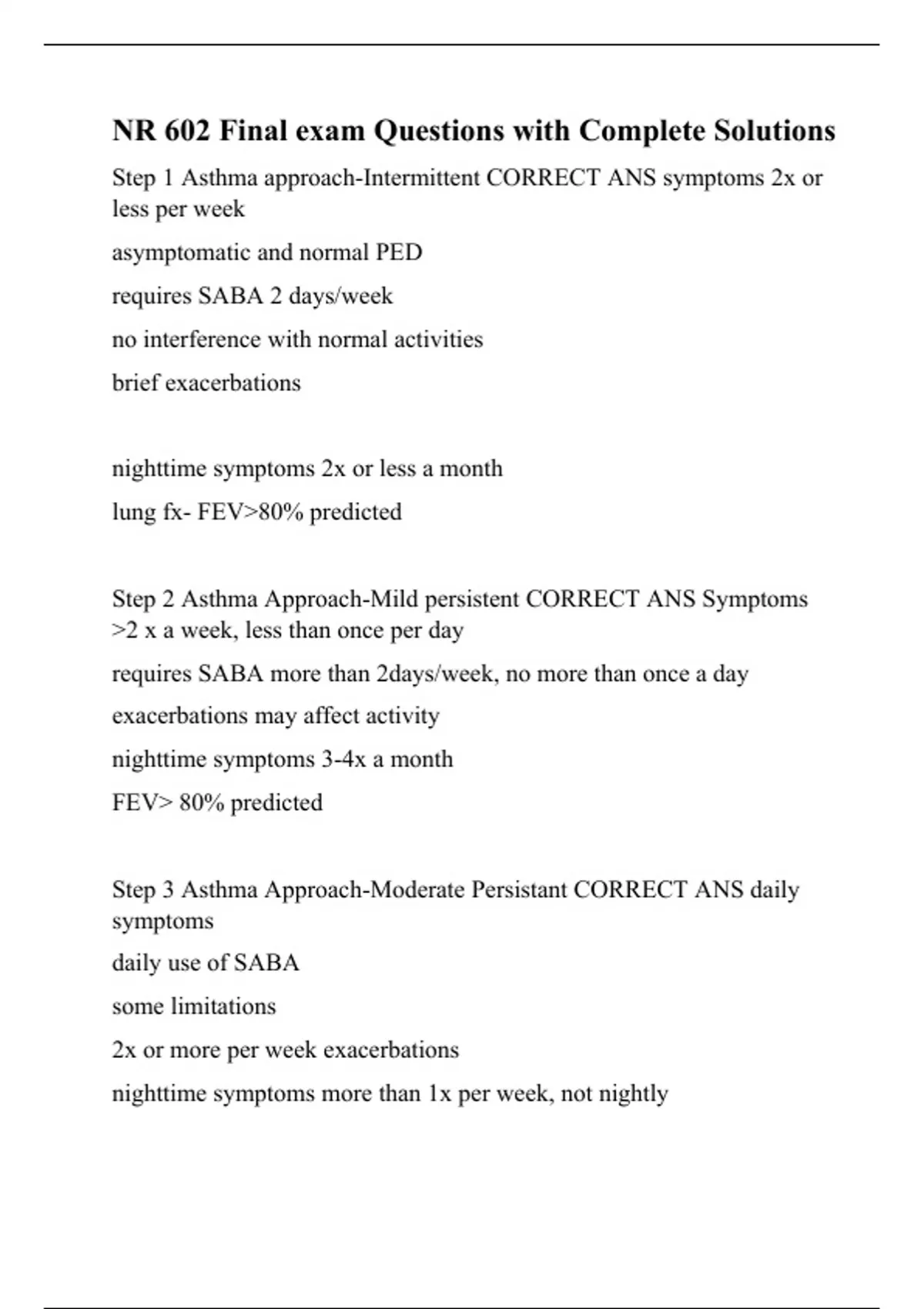 NR 602 Final exam Questions with Complete Solutions - Nr 602 - Stuvia US