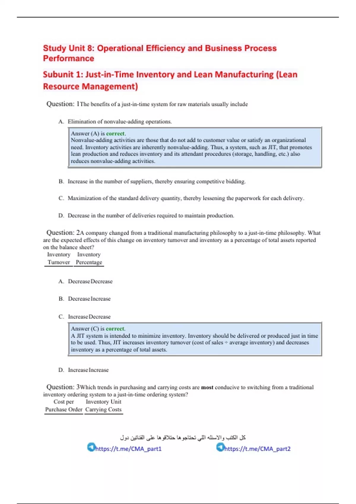 Study-Unit-8-Operational-Efficiency-And-Business-Process-Performance-Subunit-1-Just-In-Time ...