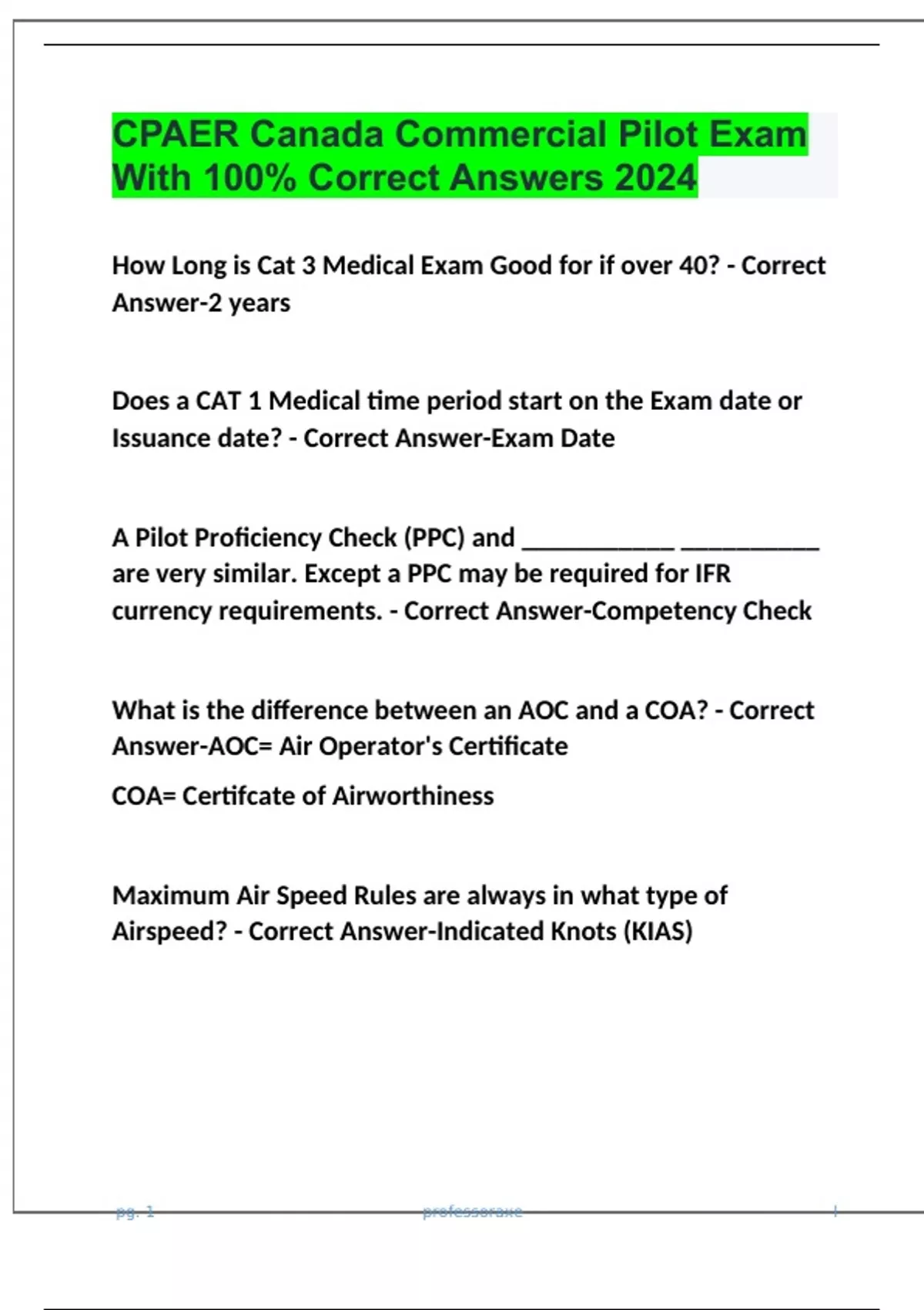 Package deal for CPAER Exam Questions with 100% Correct Answers ...