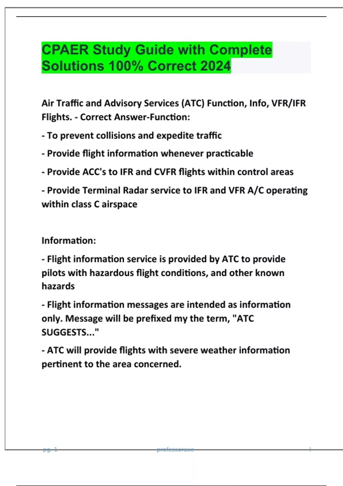 CPAER Study Guide with Complete Solutions 100% Correct 2024 - CPAER ...