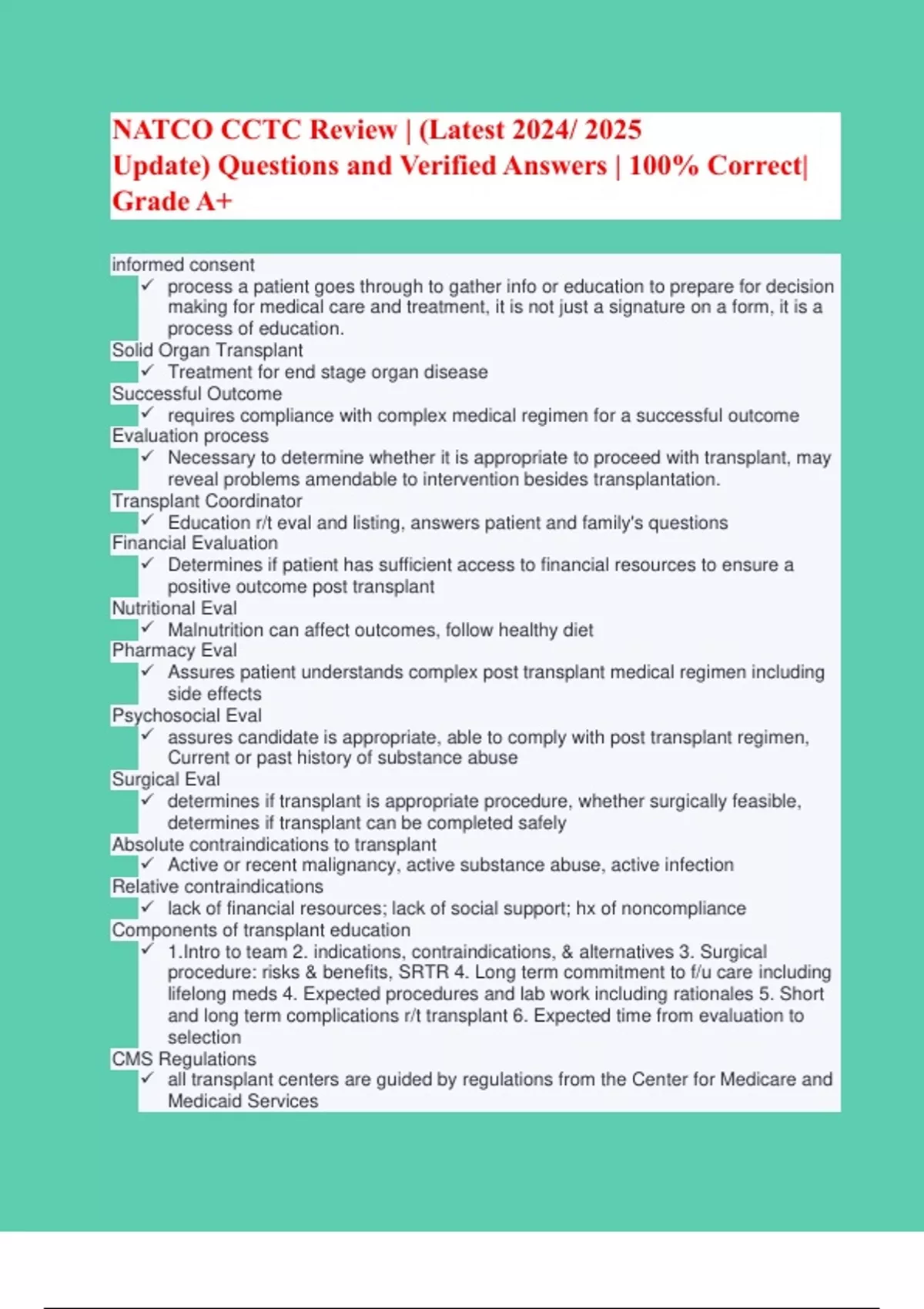 NATCO CCTC Review | (Latest 2024/ 2025 Update) Questions and Verified ...