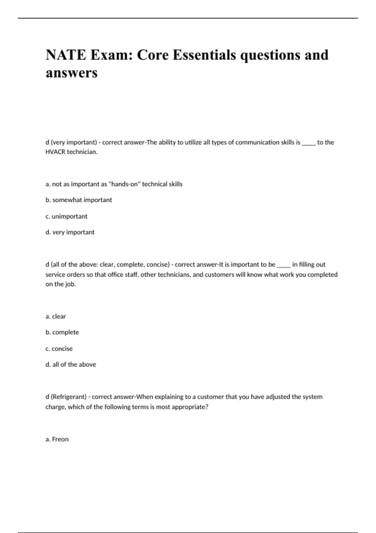 NATE Tests Compilation BUNDLE - Stuvia US