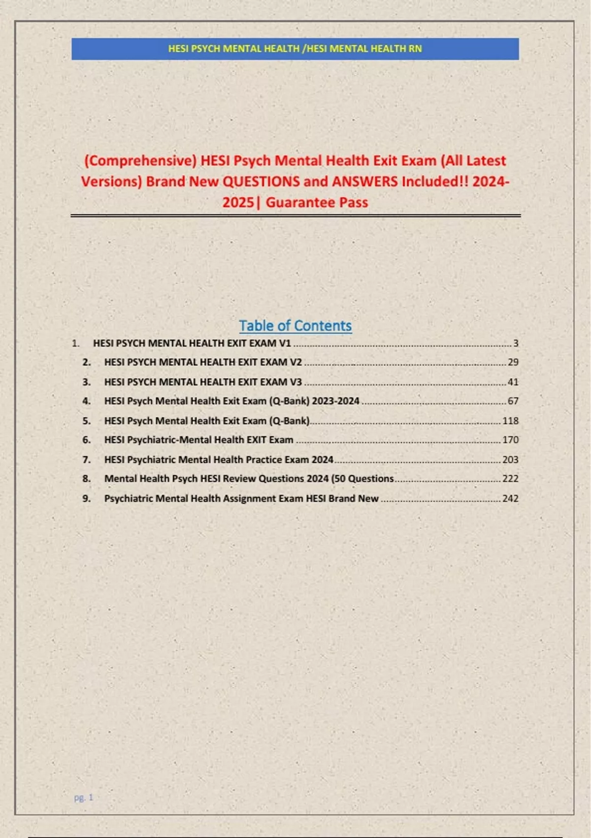 (Comprehensive) HESI Psych Mental Health Exit Exam (All Latest Versions ...