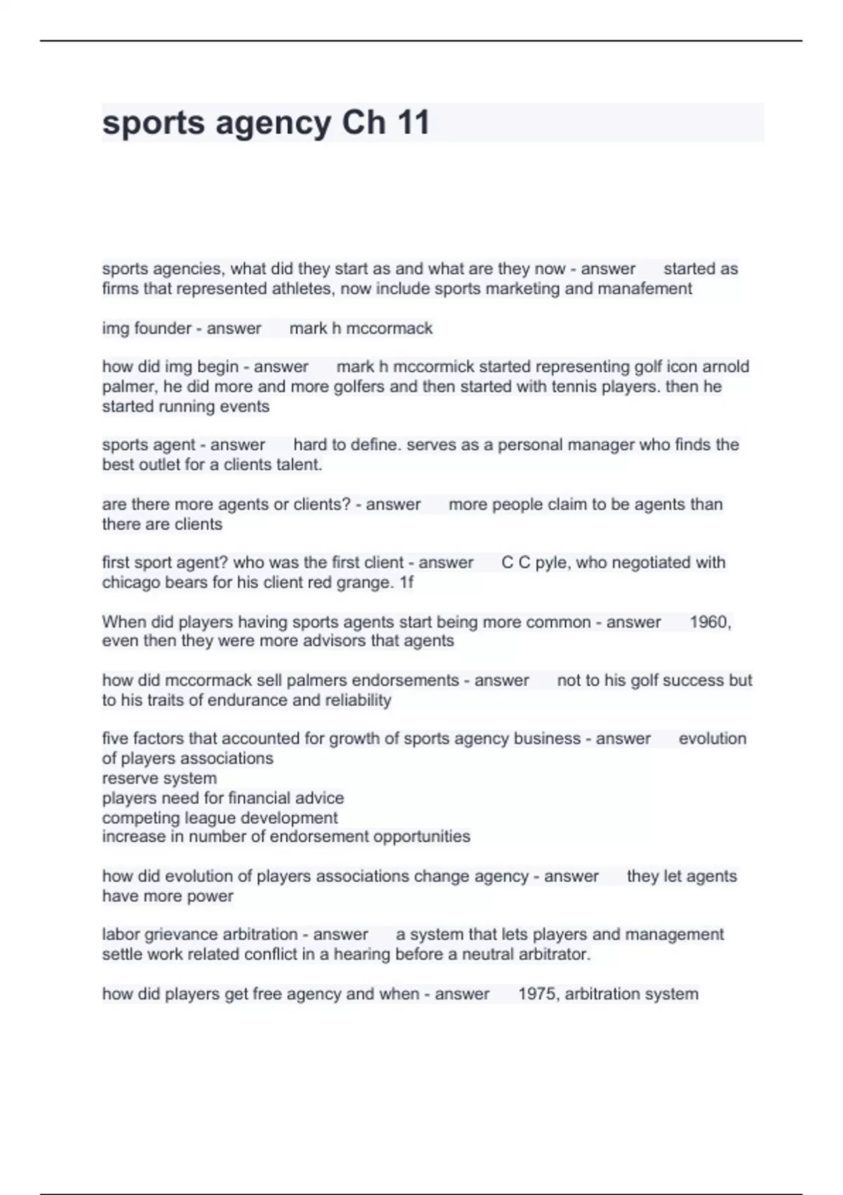 sports agency Ch 11 Questions with Accurate Answers 2024 - NFL Agent ...
