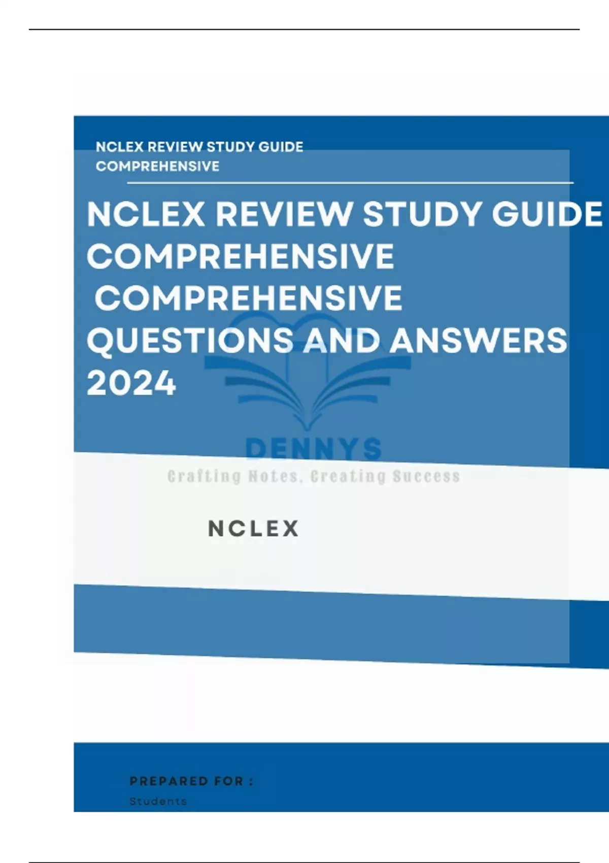 NCLEX Review Study Guide Comprehensive Questions and Answers 100% ...