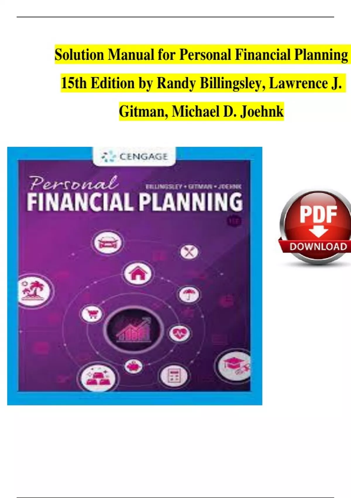 Solution Manual for Personal Financial Planning 15th Edition by Randy ...