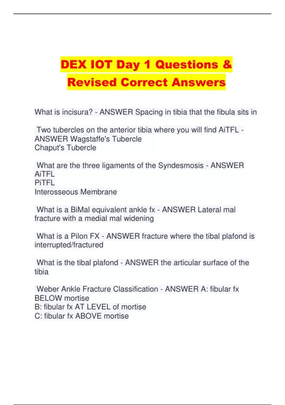 DEX IOT Day 1 Questions & Revised Correct Answers - DEX IOT - Stuvia US