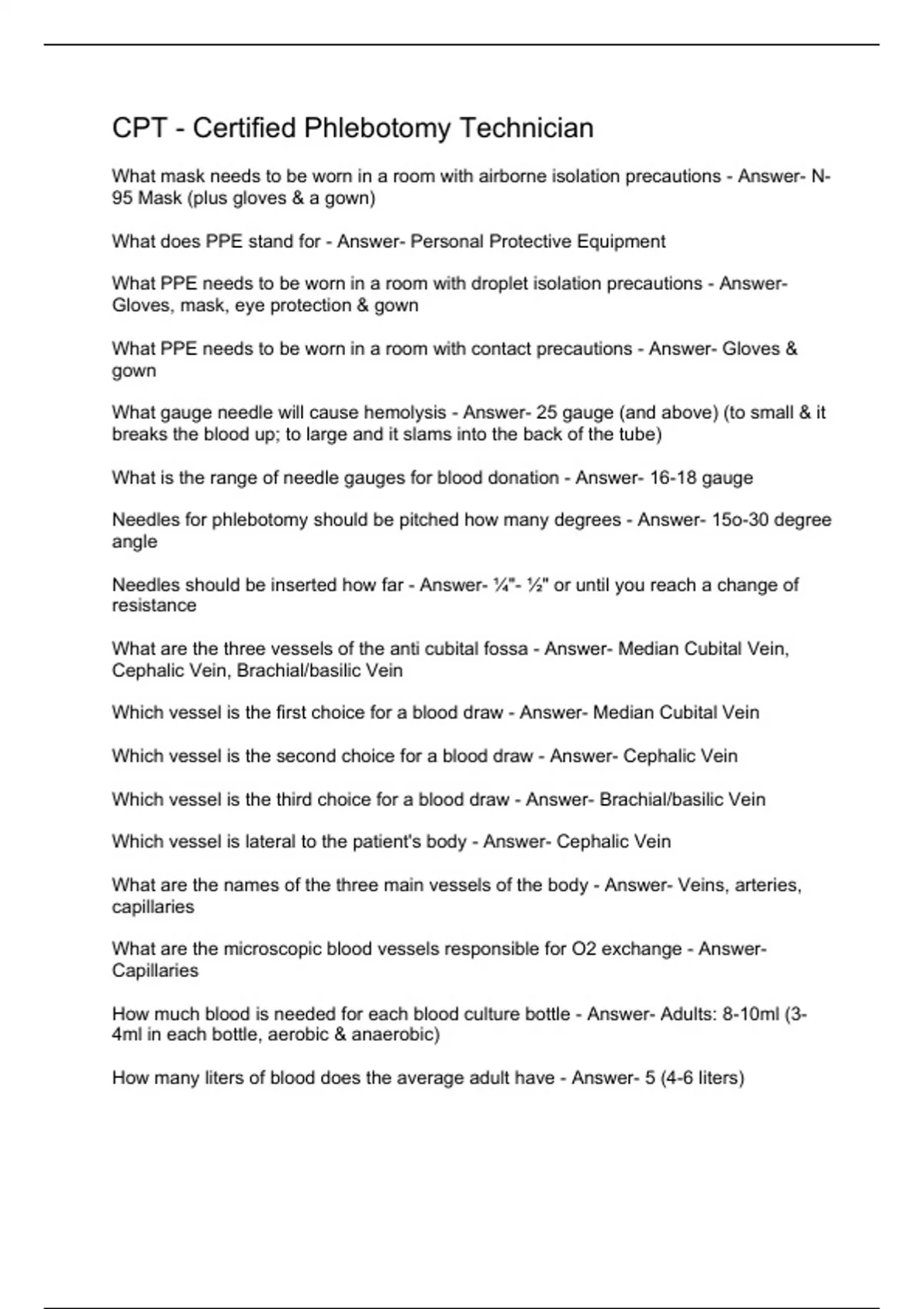 CPT - Certified Phlebotomy Technician - CPT - Certified Phlebotomy ...