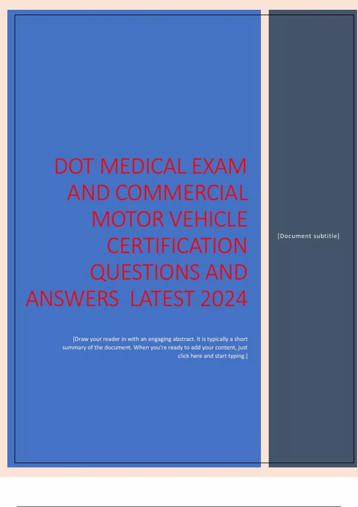 DOT Medical Exam and Commercial Motor Vehicle Certification Questions ...