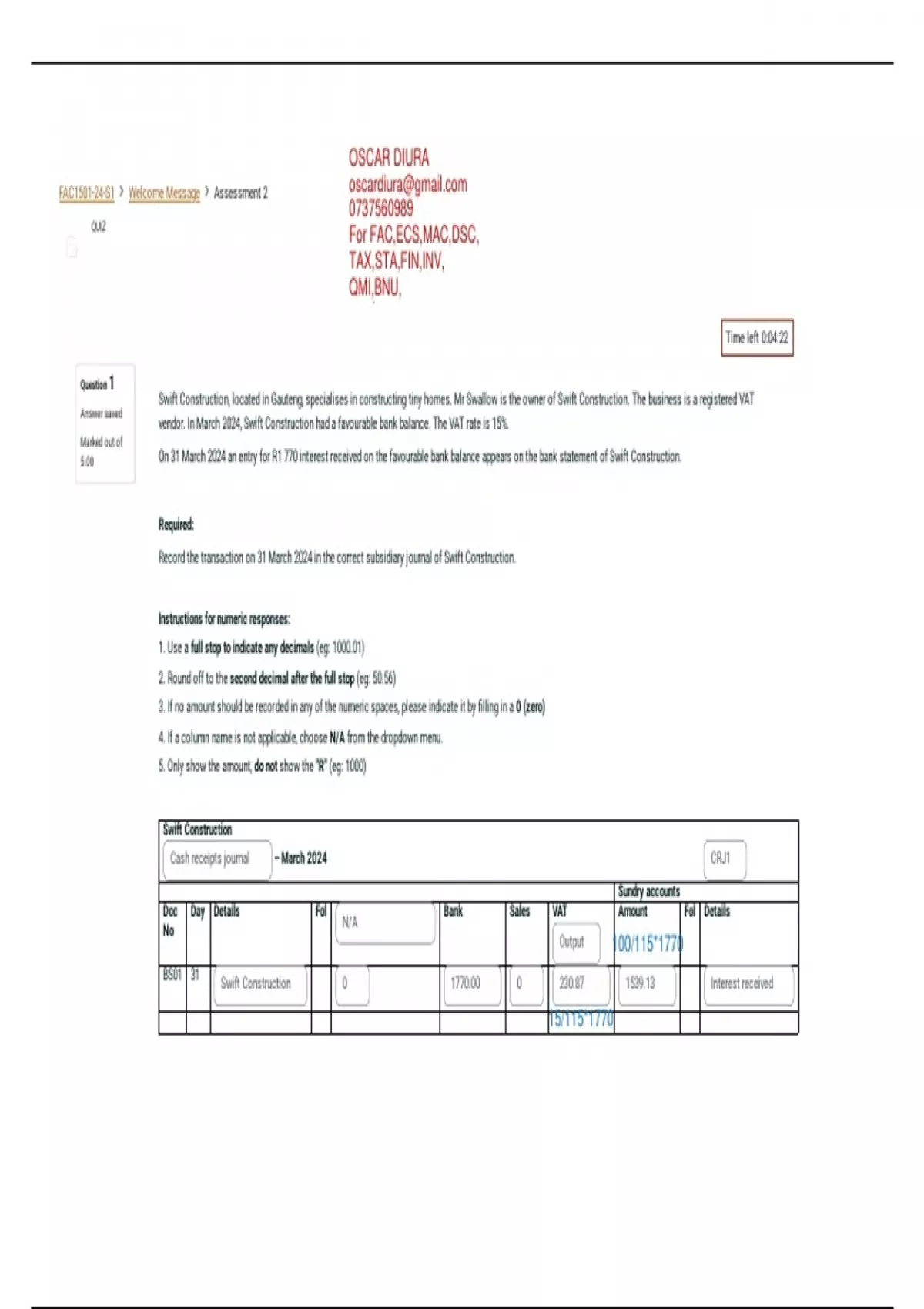 FAC1501 ASSESSEMENT 2 SEM1 OF 2024 EXPECTED QUESTIONS AND ANSWERS ...