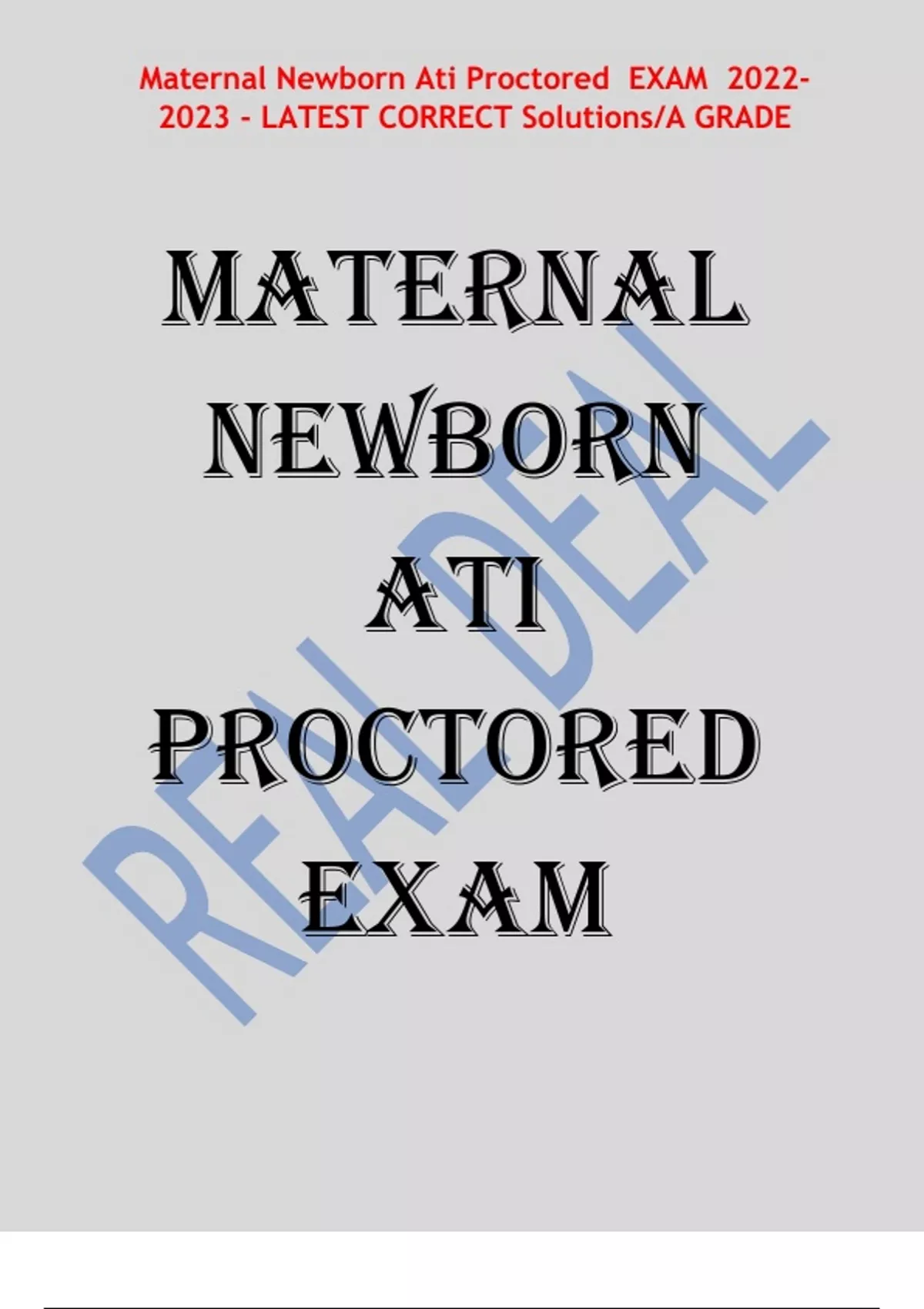 Ati Maternal newborn ati proctored exam Maternal newborn ati proctored ...